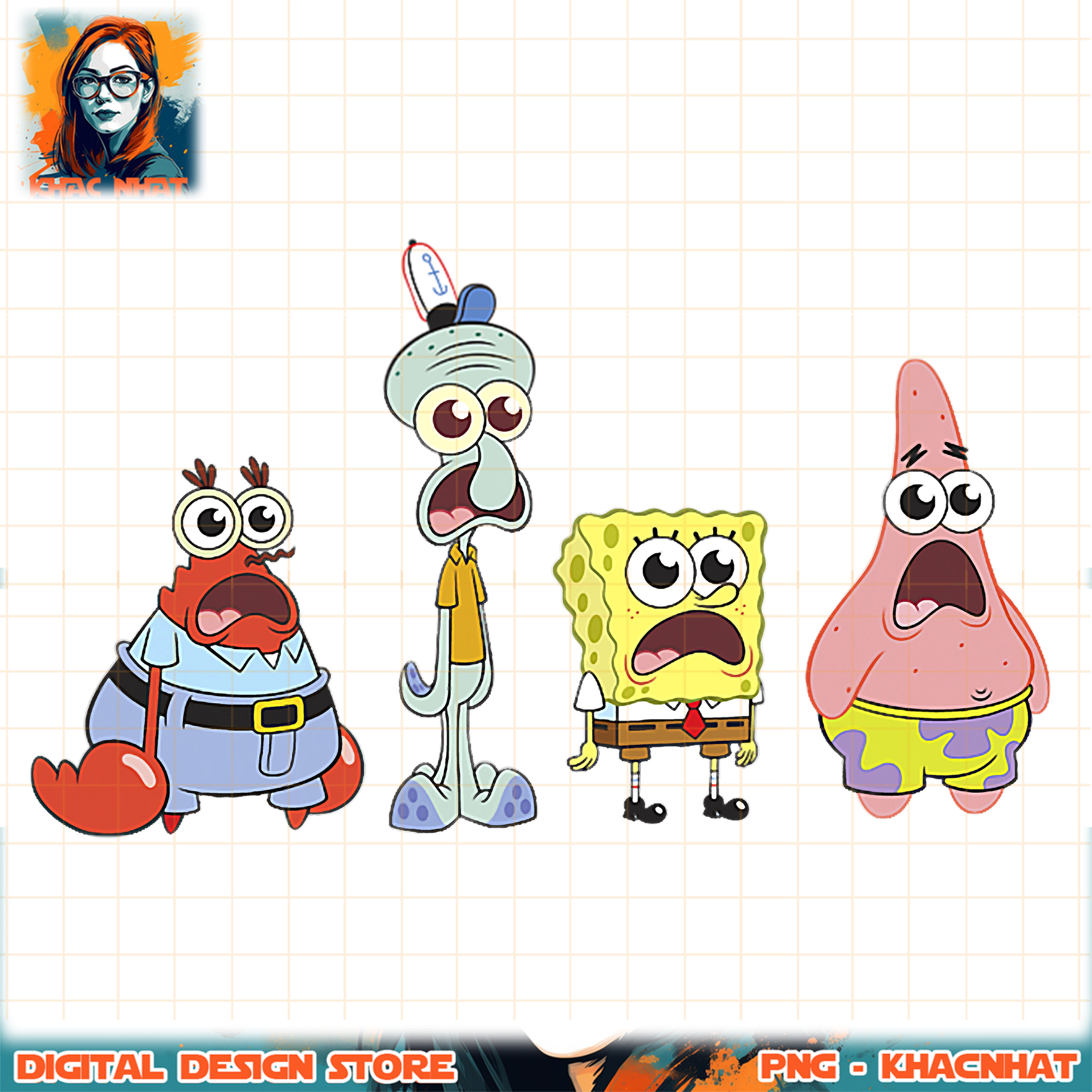 SpongeBob SquarePants SpongeBob Cast Group Stare png, digita | Inspire ...
