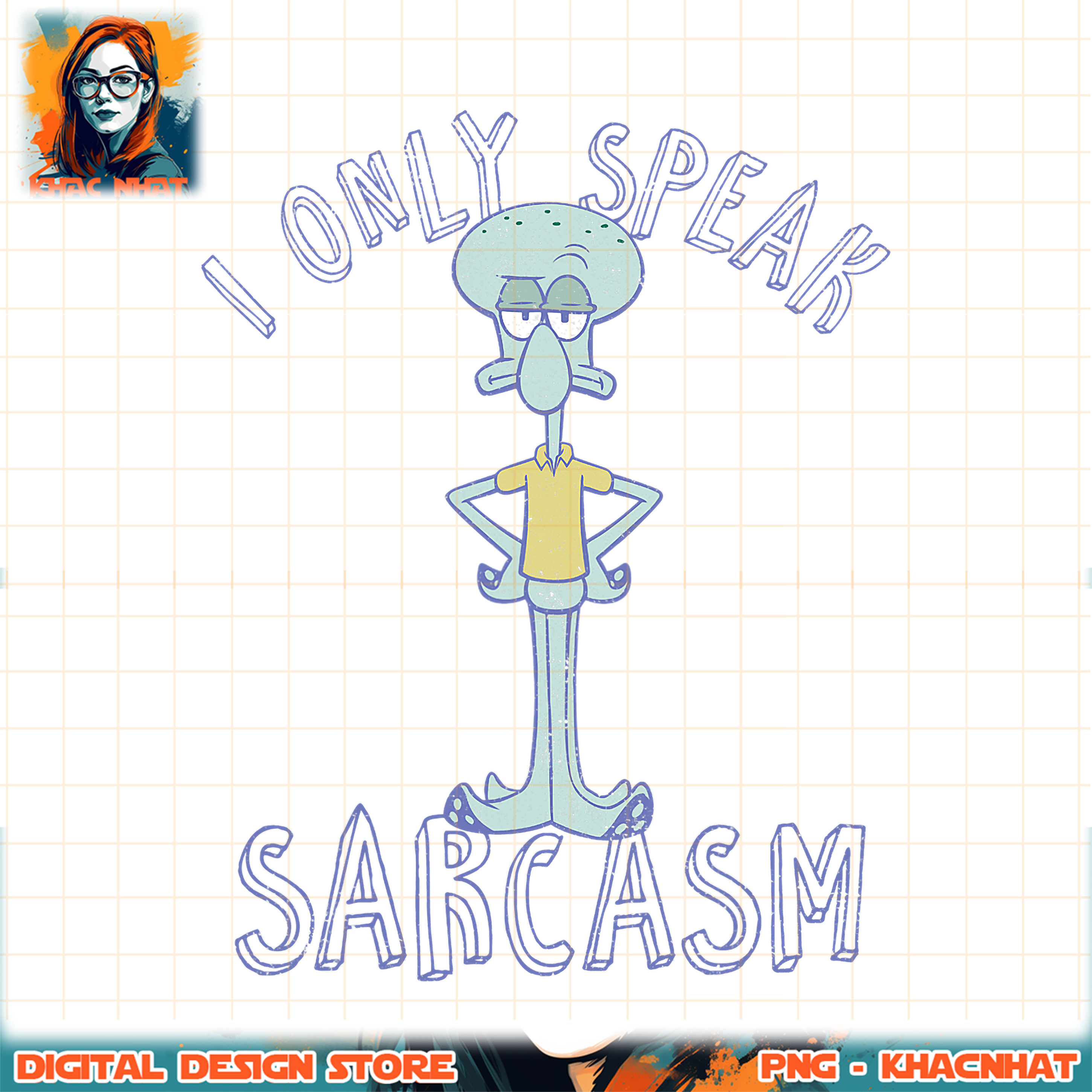 SpongeBob SquarePants Squidward Sarcasm png, digital downloa | Inspire ...
