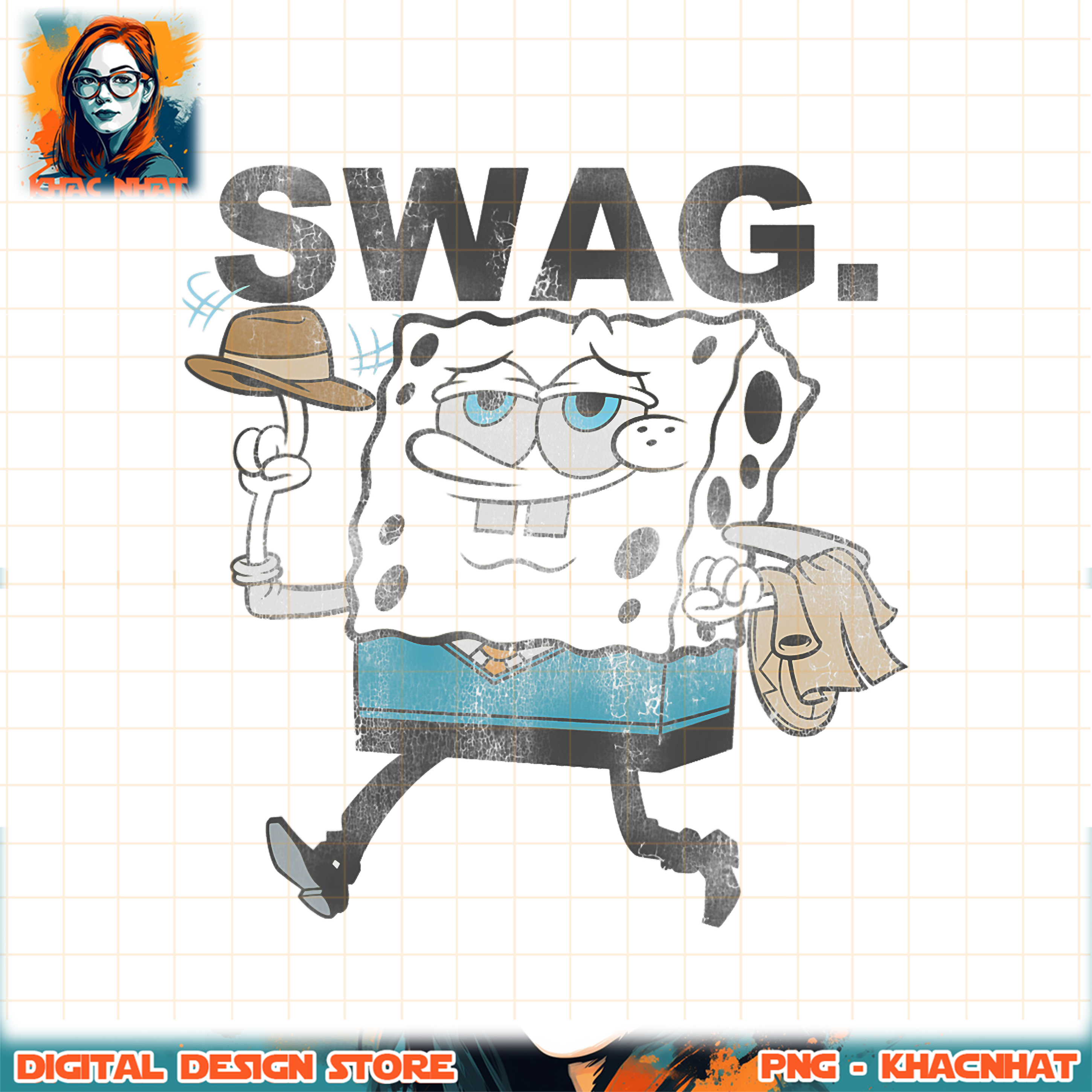 Spongebob Squarepants SWAG. png, digital download, instant - Inspire Uplift