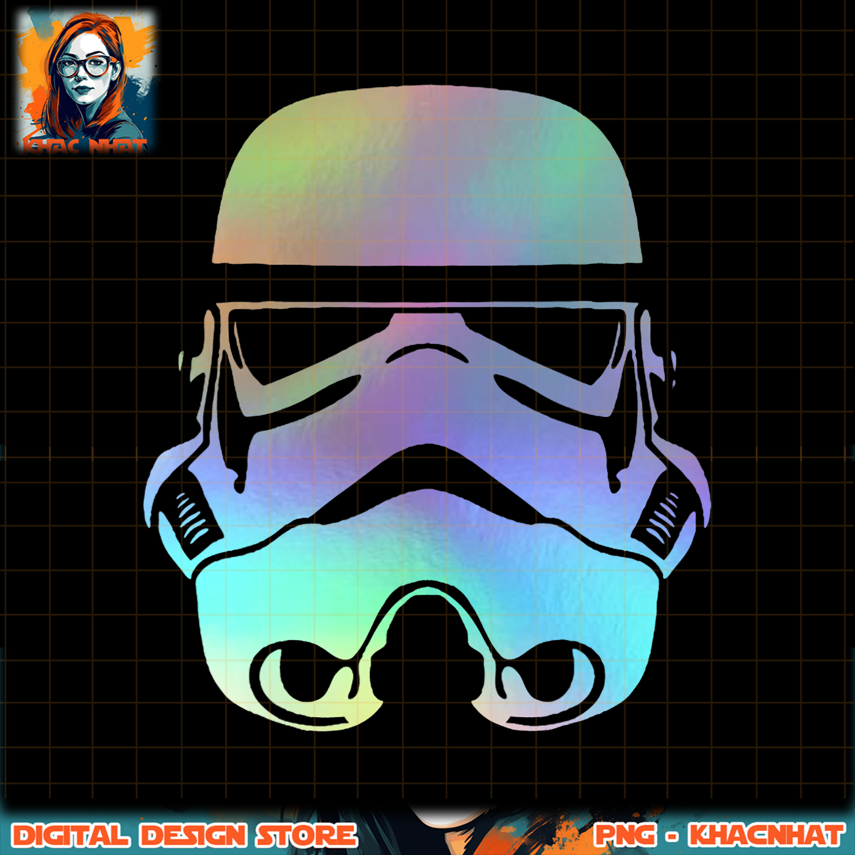 Star Wars Storm Trooper Neon Rainbow Graphic png, digital do | Inspire ...