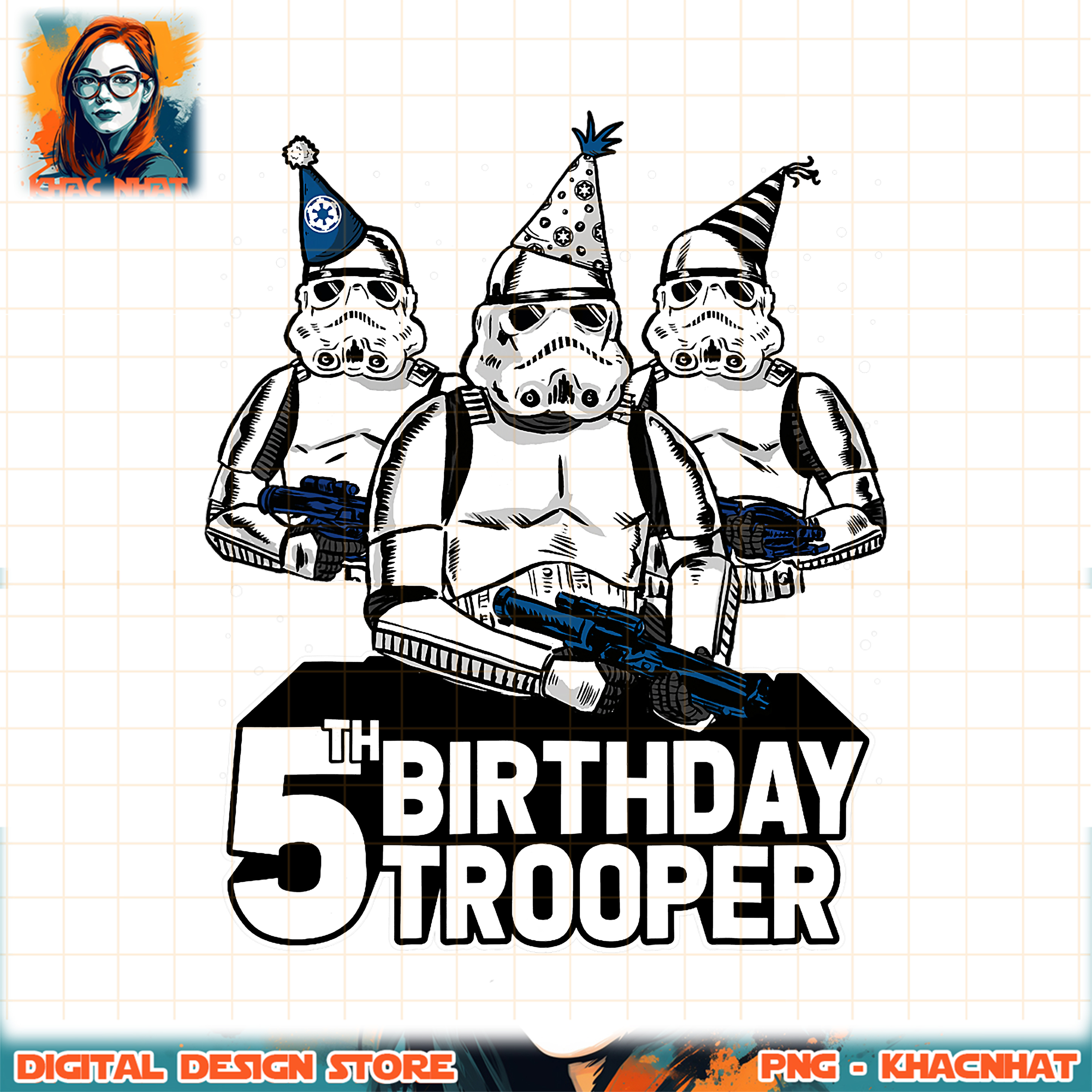 Star Wars Stormtrooper Party Hats Trio 5th Birthday Trooper | Inspire ...