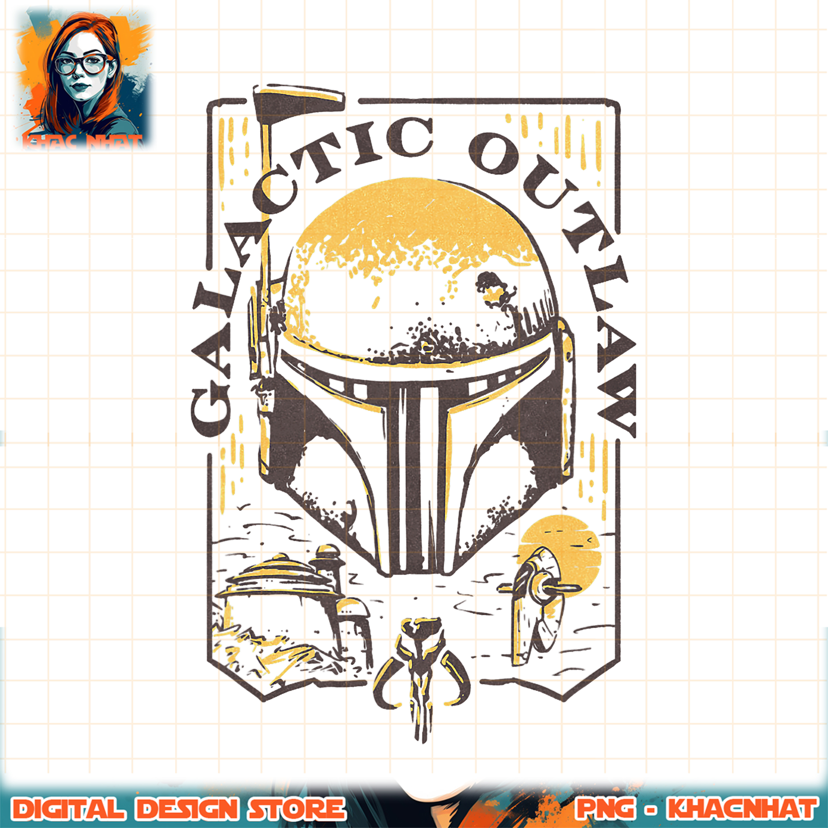 Star Wars The Book of Boba Fett Galactic Outlaw png, digital | Inspire ...