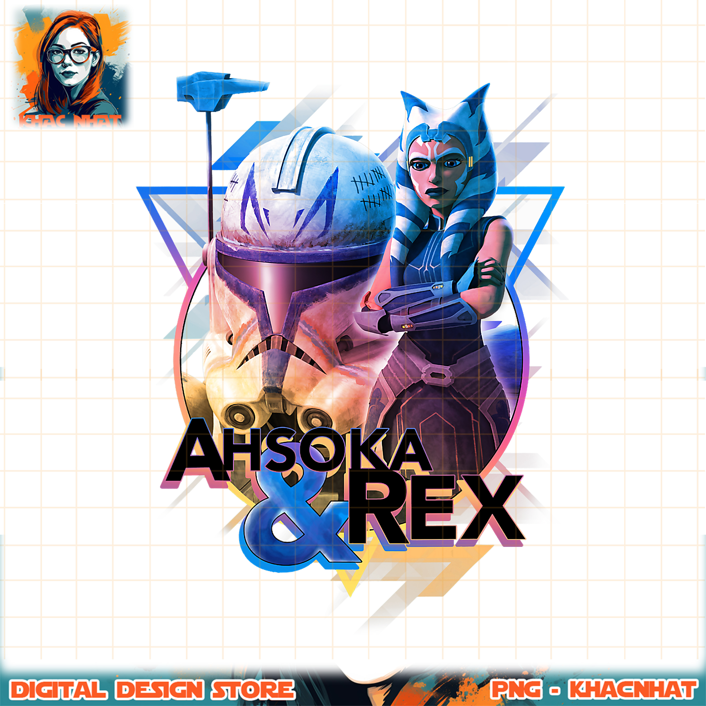 Star Wars The Clone Wars Ahsoka _ Rex Triangle Portrait png, | Inspire ...
