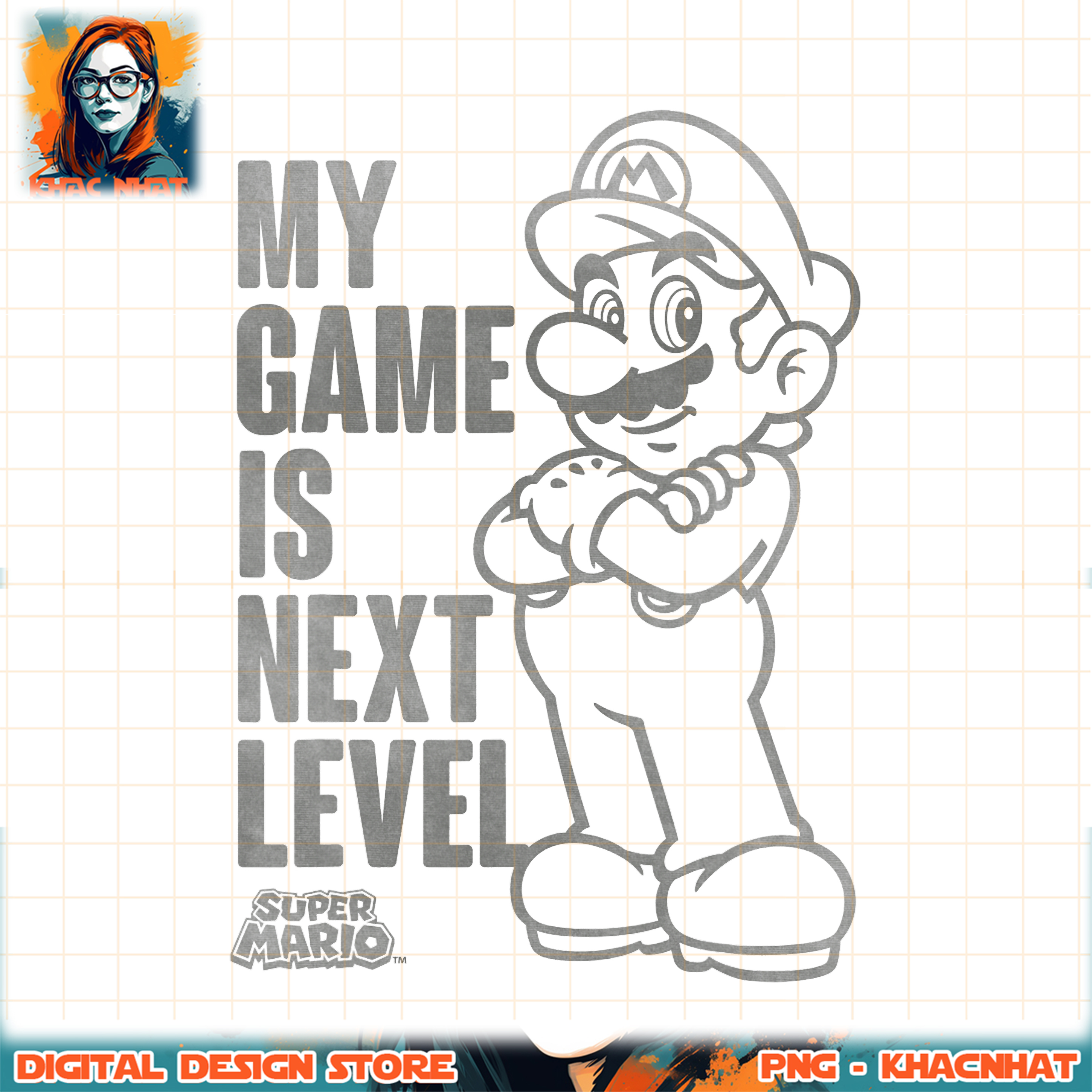 Super Mario My Game Is Next Level png, digital download, ins | Inspire ...