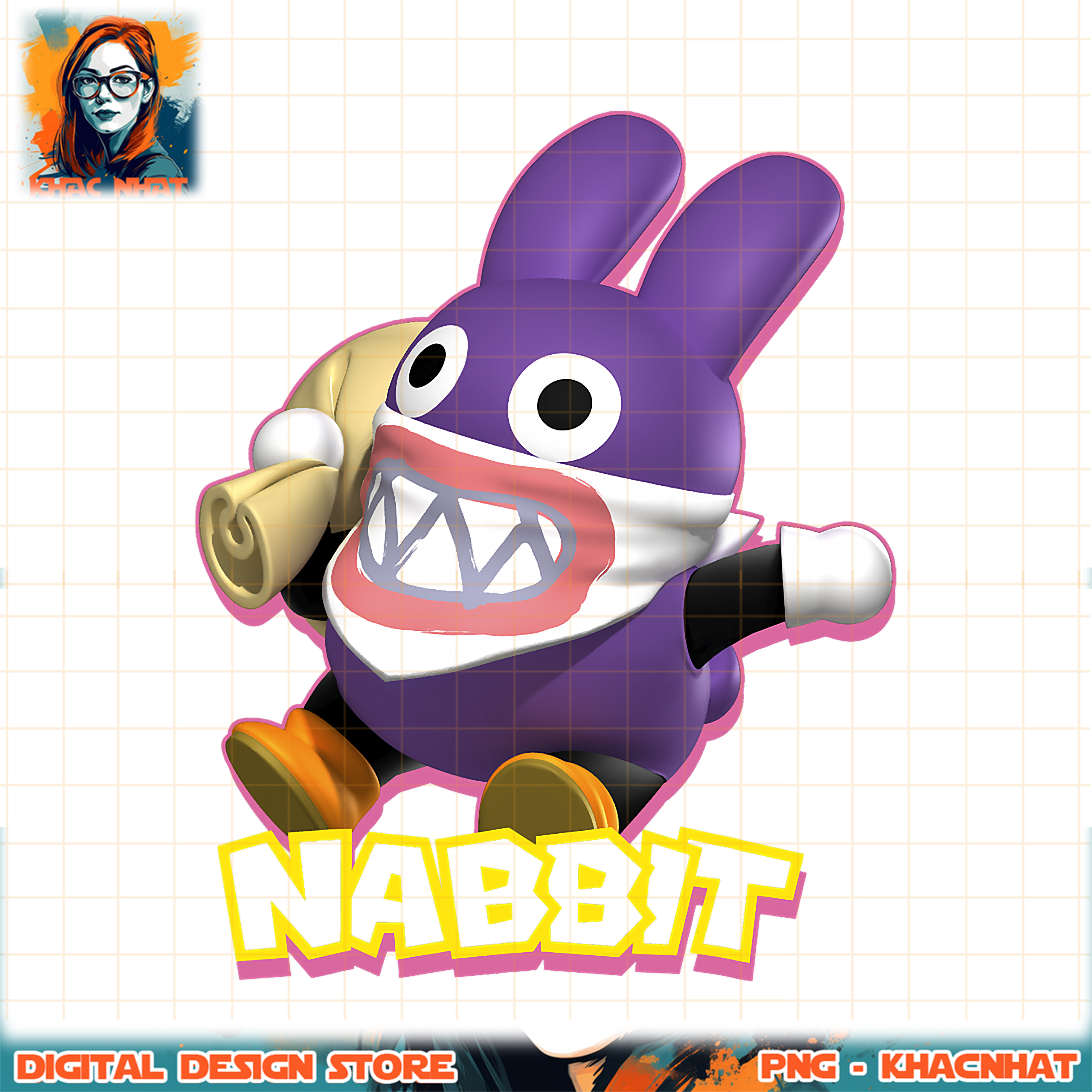 Super Mario Nabbit Action Pose Portrait Logo png, digital do - Inspire ...
