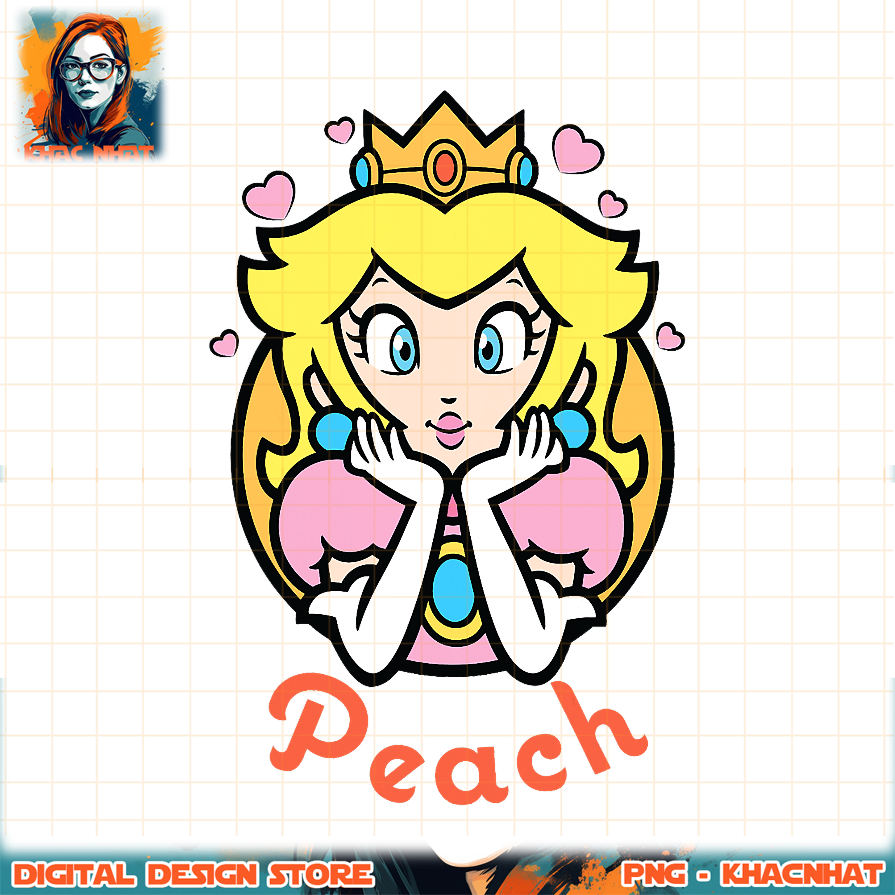 Super Mario Princess Peach Circle Portrait Logo png, digital | Inspire ...