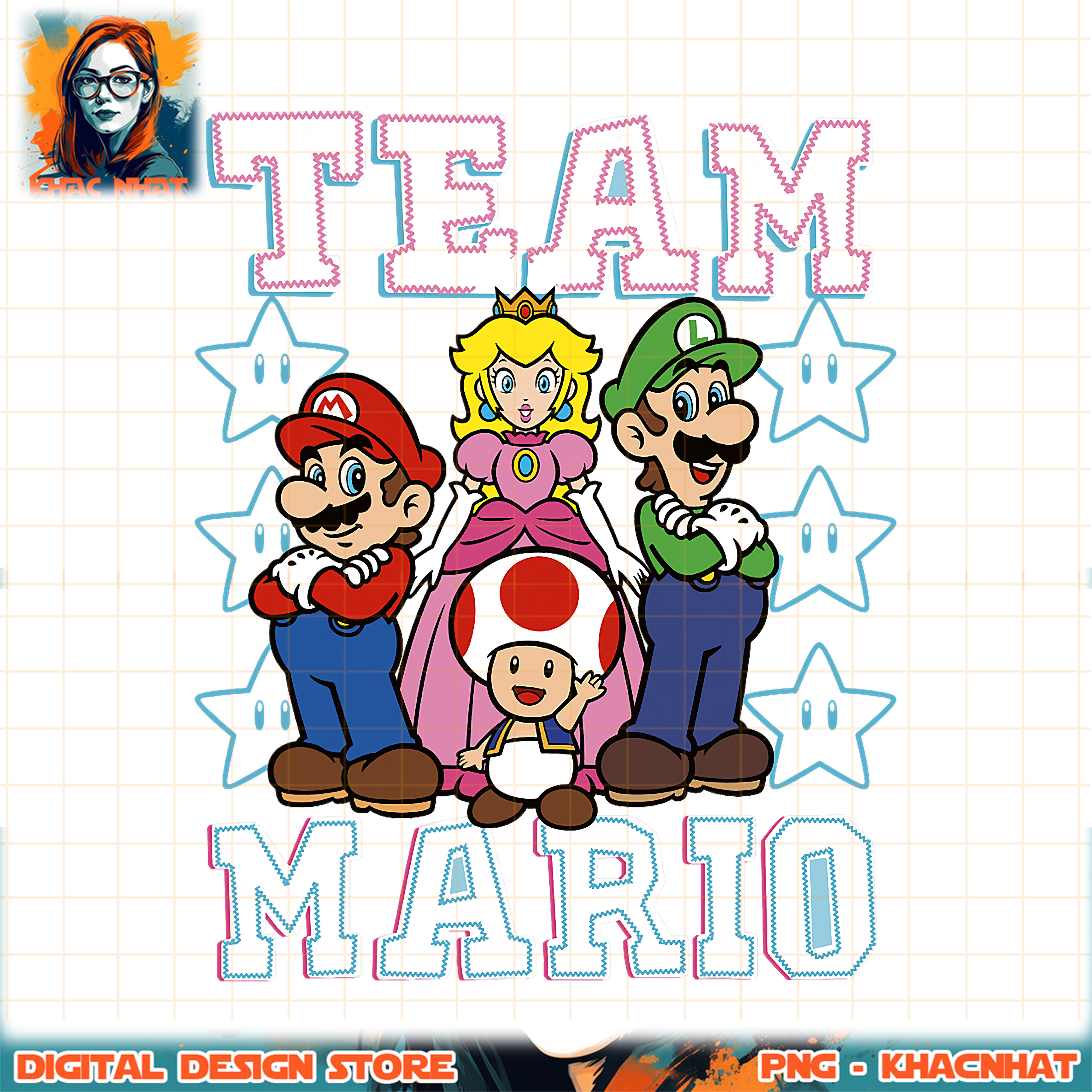 Super Mario Team Mario Group Shot png, digital download, ins | Inspire ...