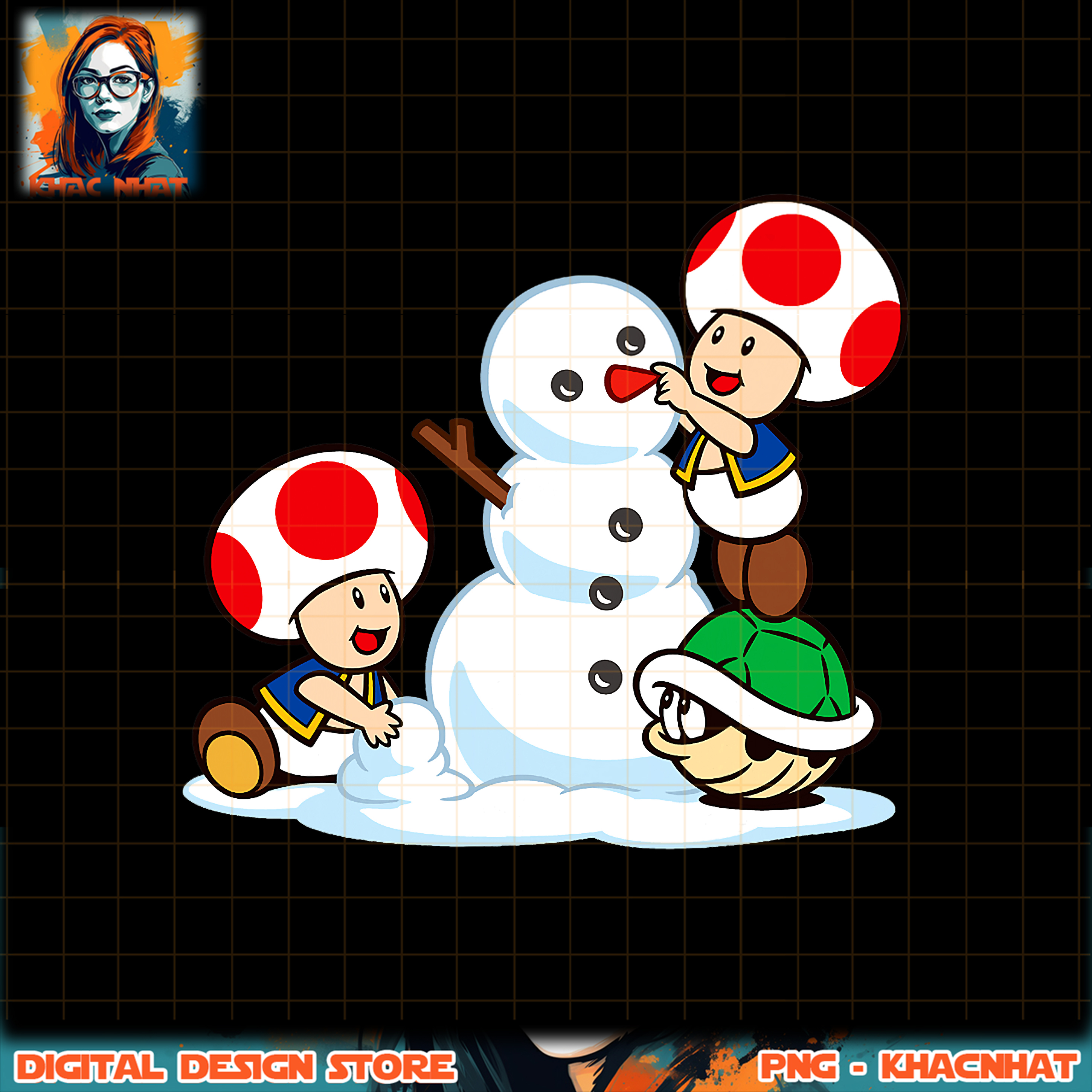 Super Mario Toad Snow Man png, digital download, instant | Inspire Uplift