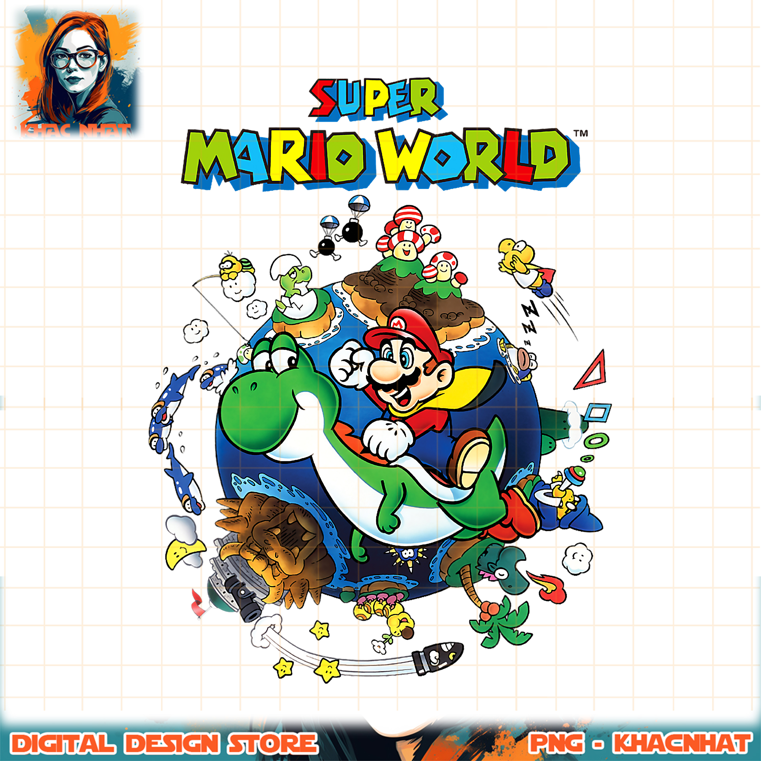 Super Mario World Yoshi _ Mario Around The World png, digita | Inspire ...