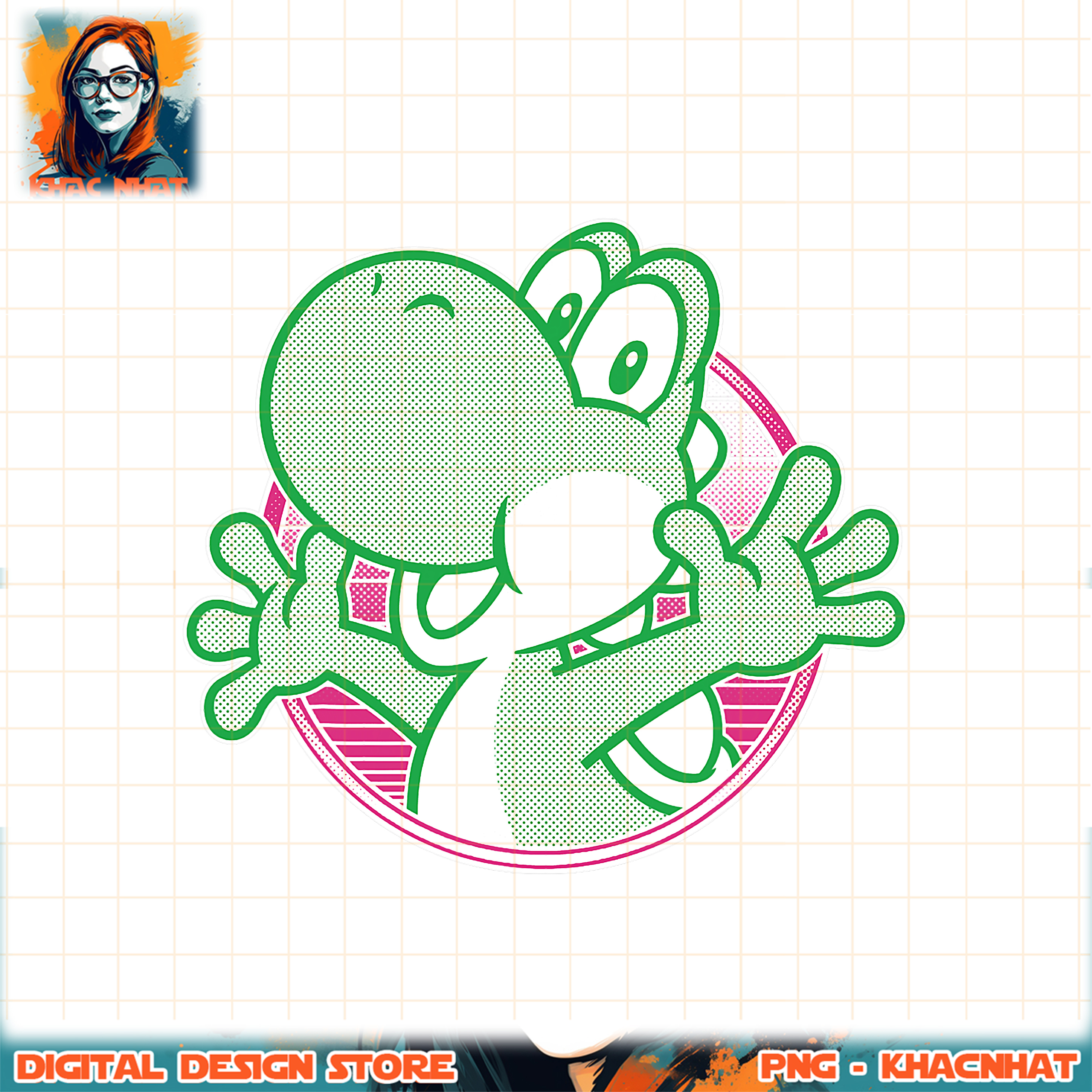 Super Mario Yoshi Circle Portrait png, digital download, ins | Inspire ...