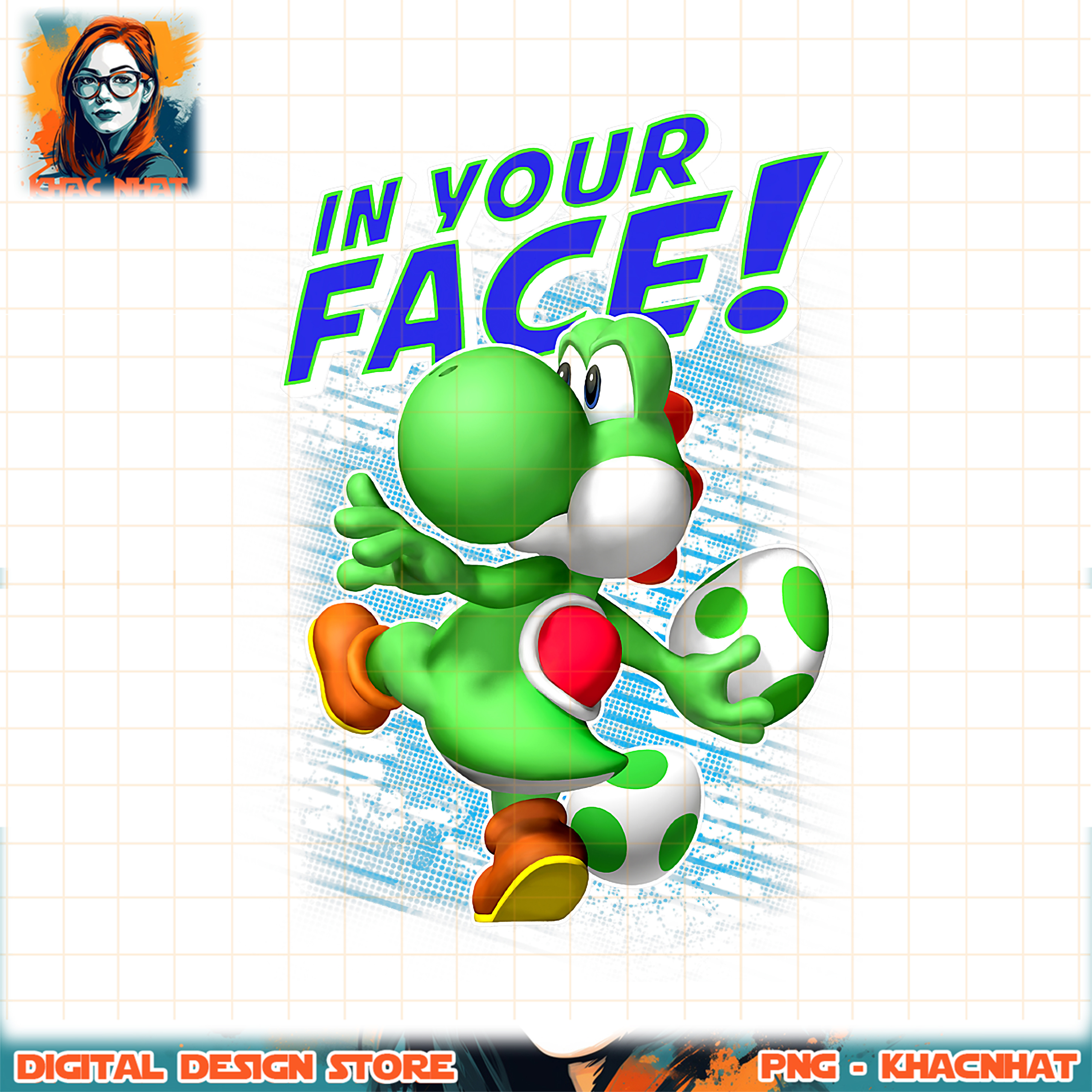 Super Mario Yoshi In Your Face Egg Throw Portrait png, digit | Inspire ...