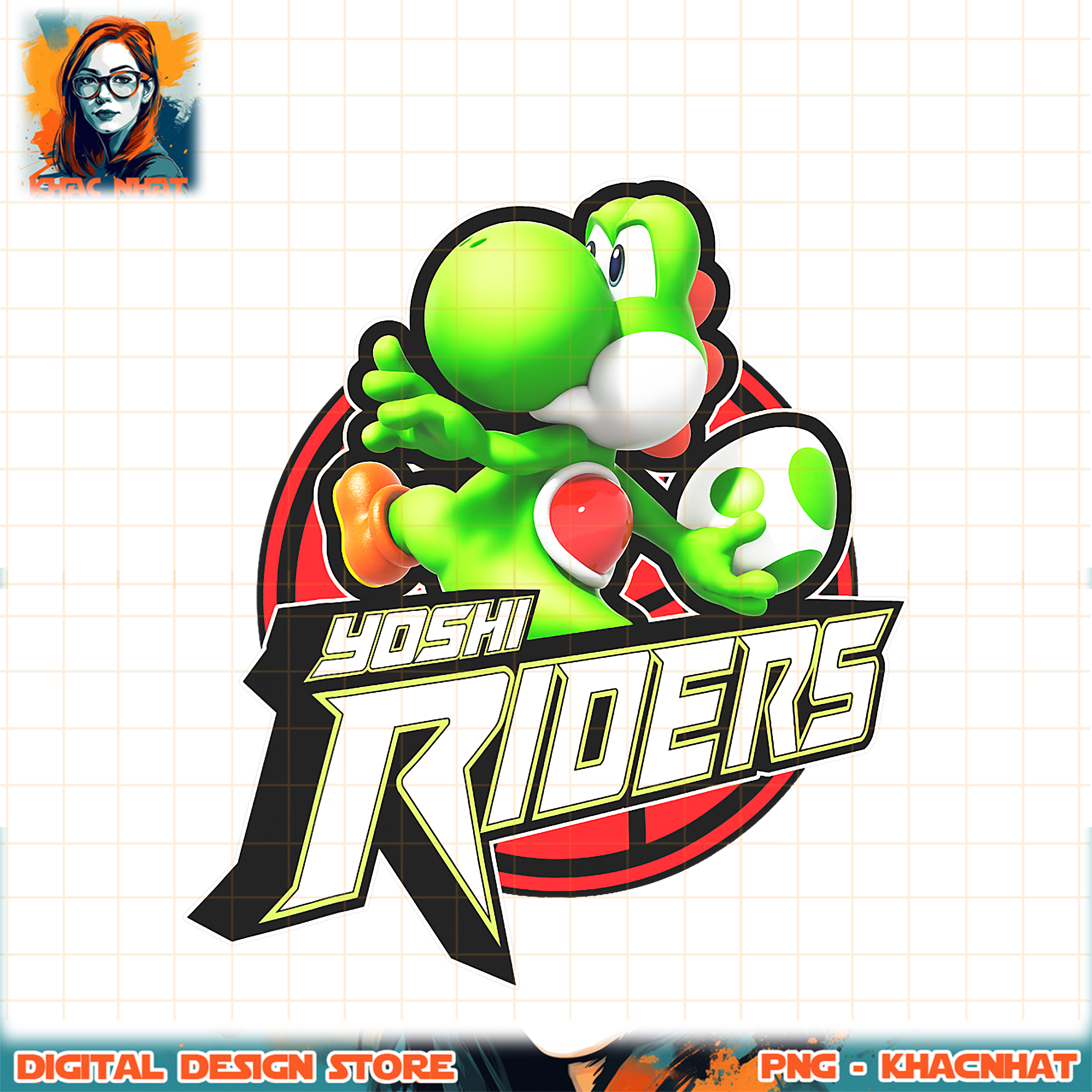 Super Mario Yoshi Riders Logo png, digital download, instant | Inspire ...