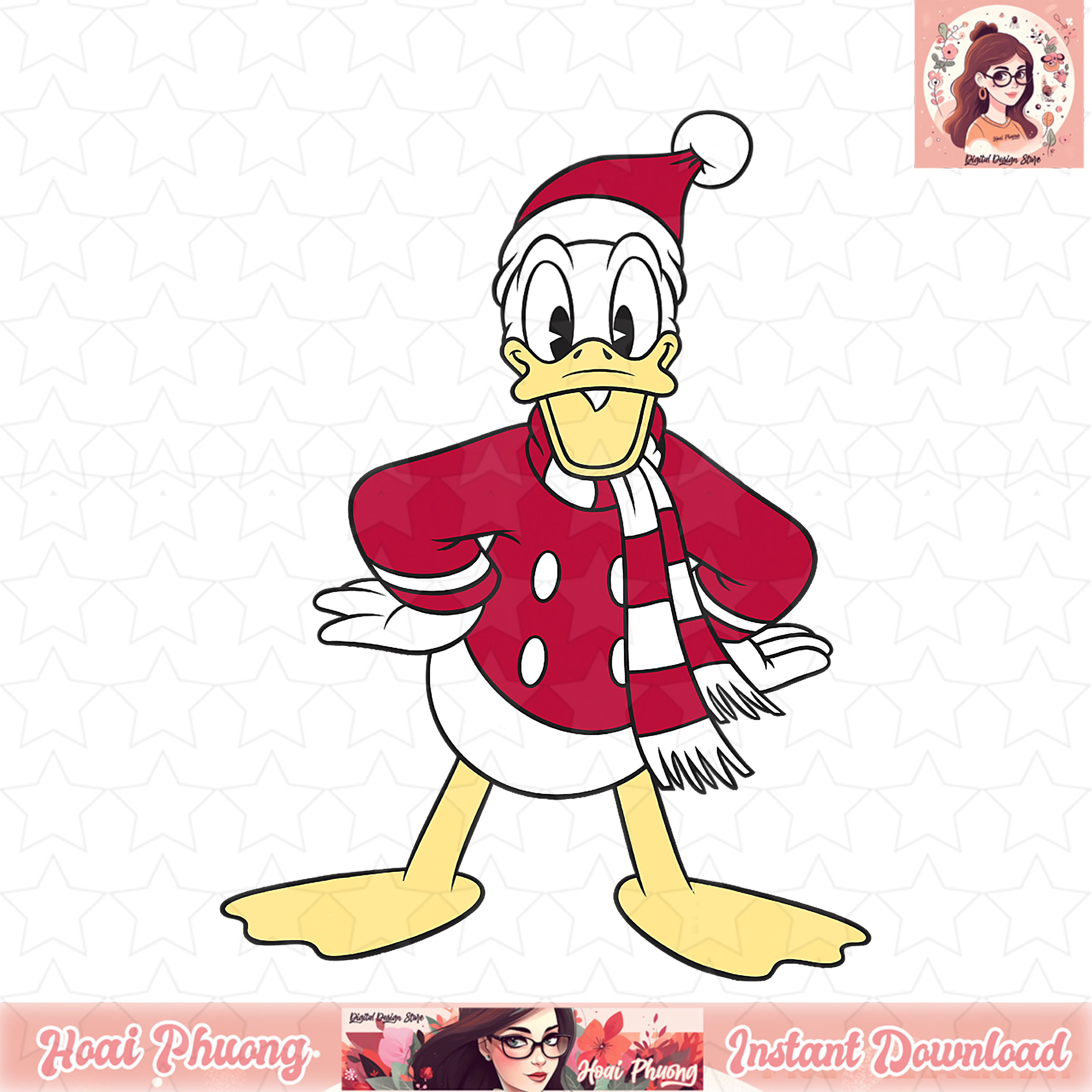 Disney Donald Duck Classic Christmas Portrait PNG Download c | Inspire ...