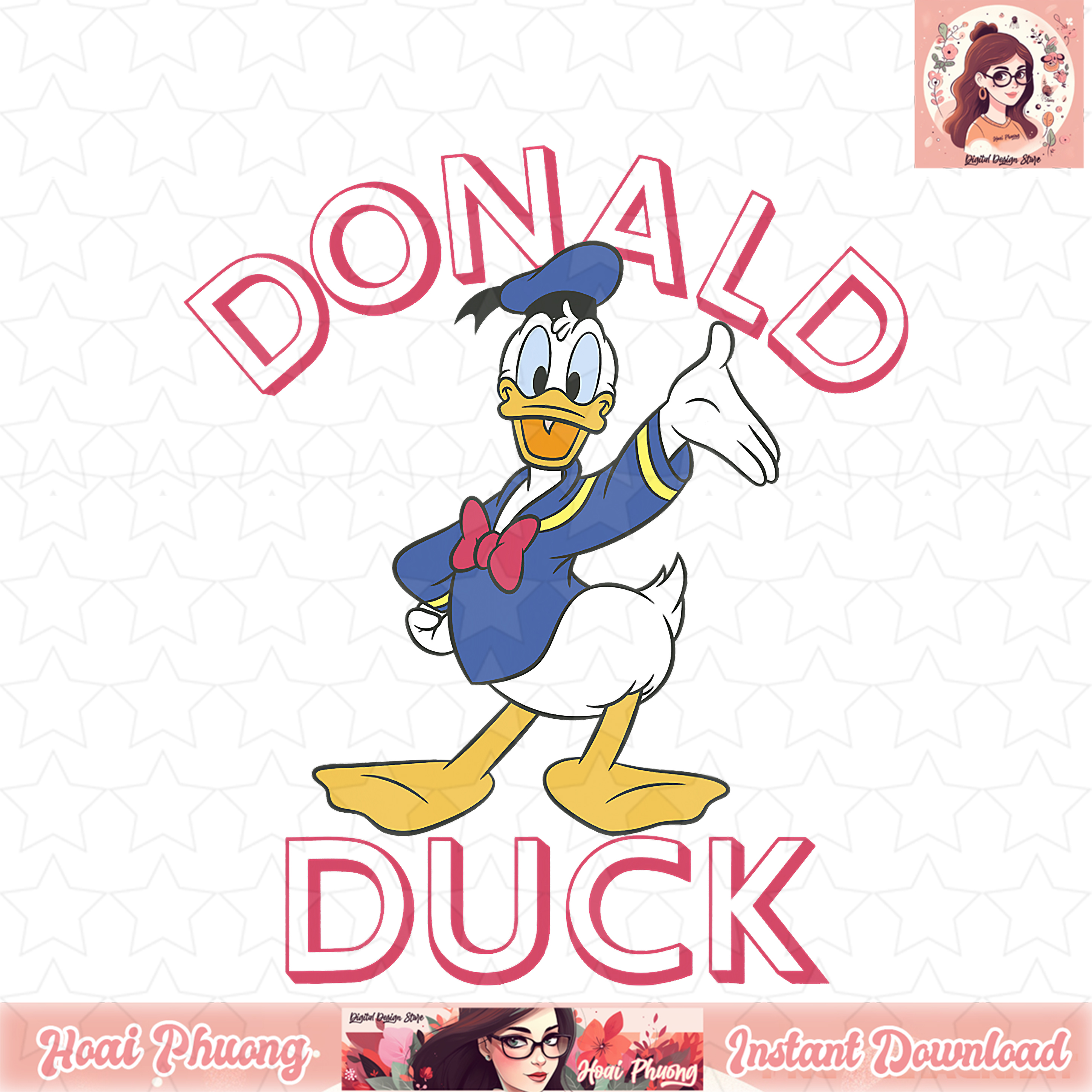 Disney Mickey And Friends Donald Duck Hello Portrait PNG Dow | Inspire ...