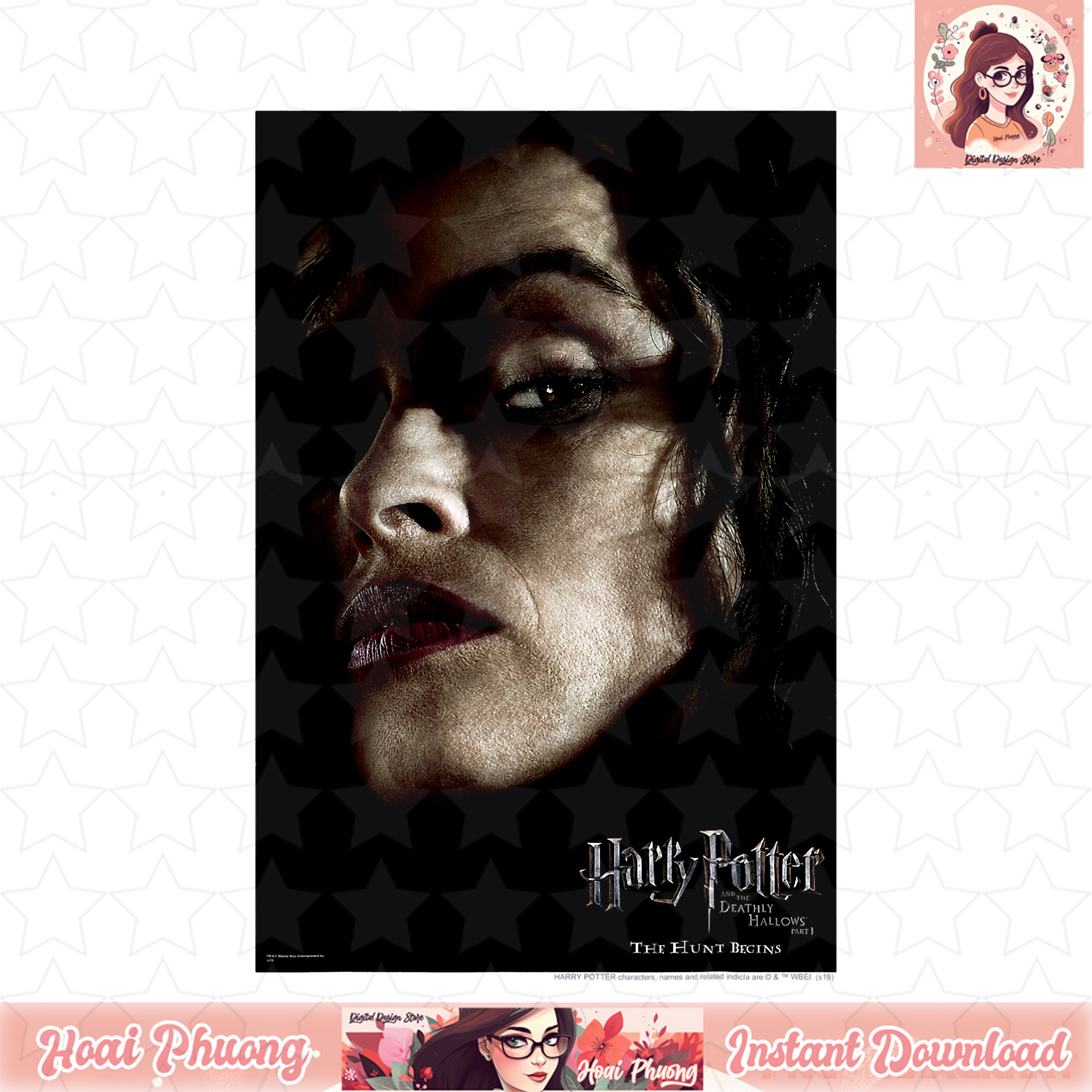 Harry Potter Deathly Hallows Bellatrix Character Poster T-Sh | Inspire ...