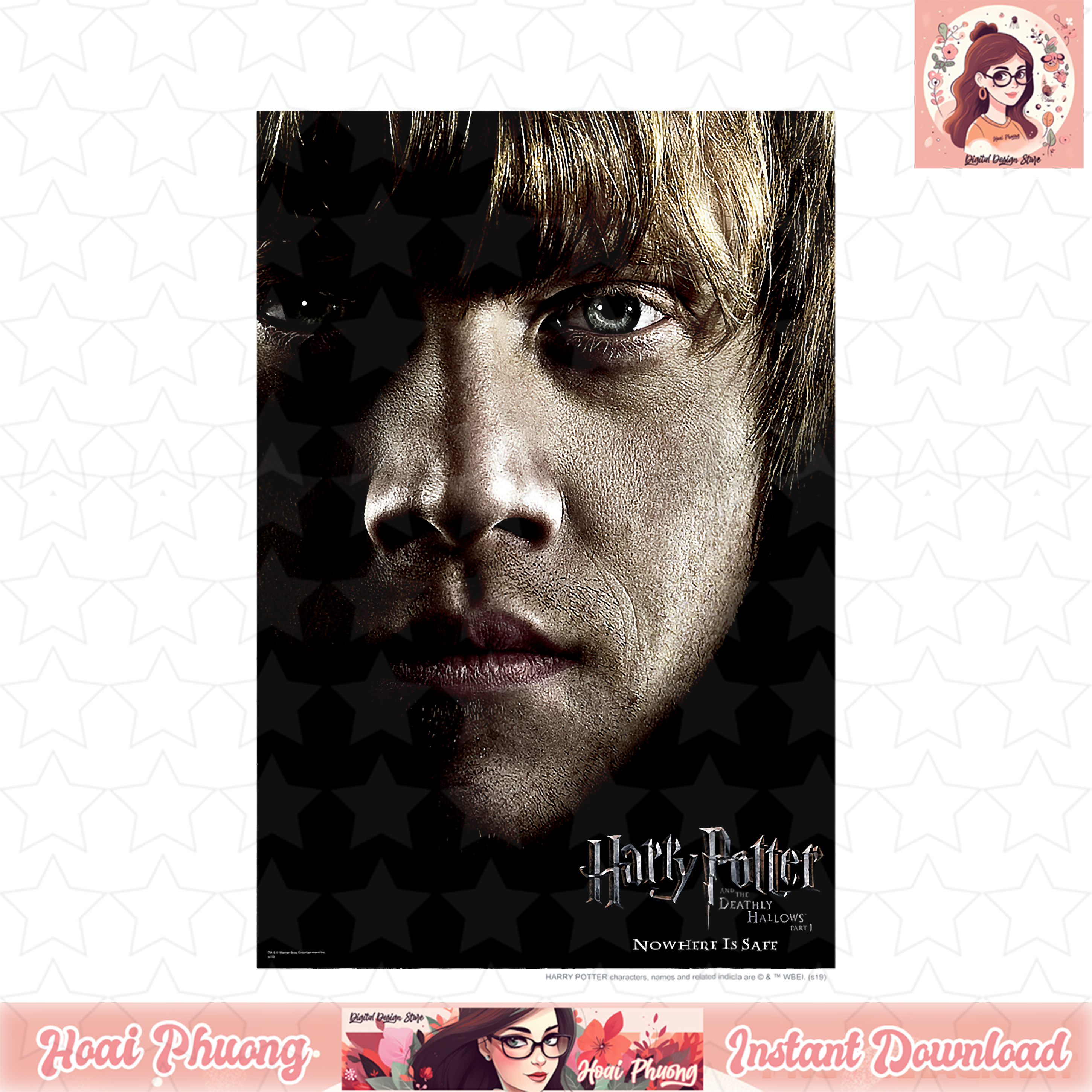Harry Potter Deathly Hallows Ron Character Poster T-Shirt | Inspire Uplift
