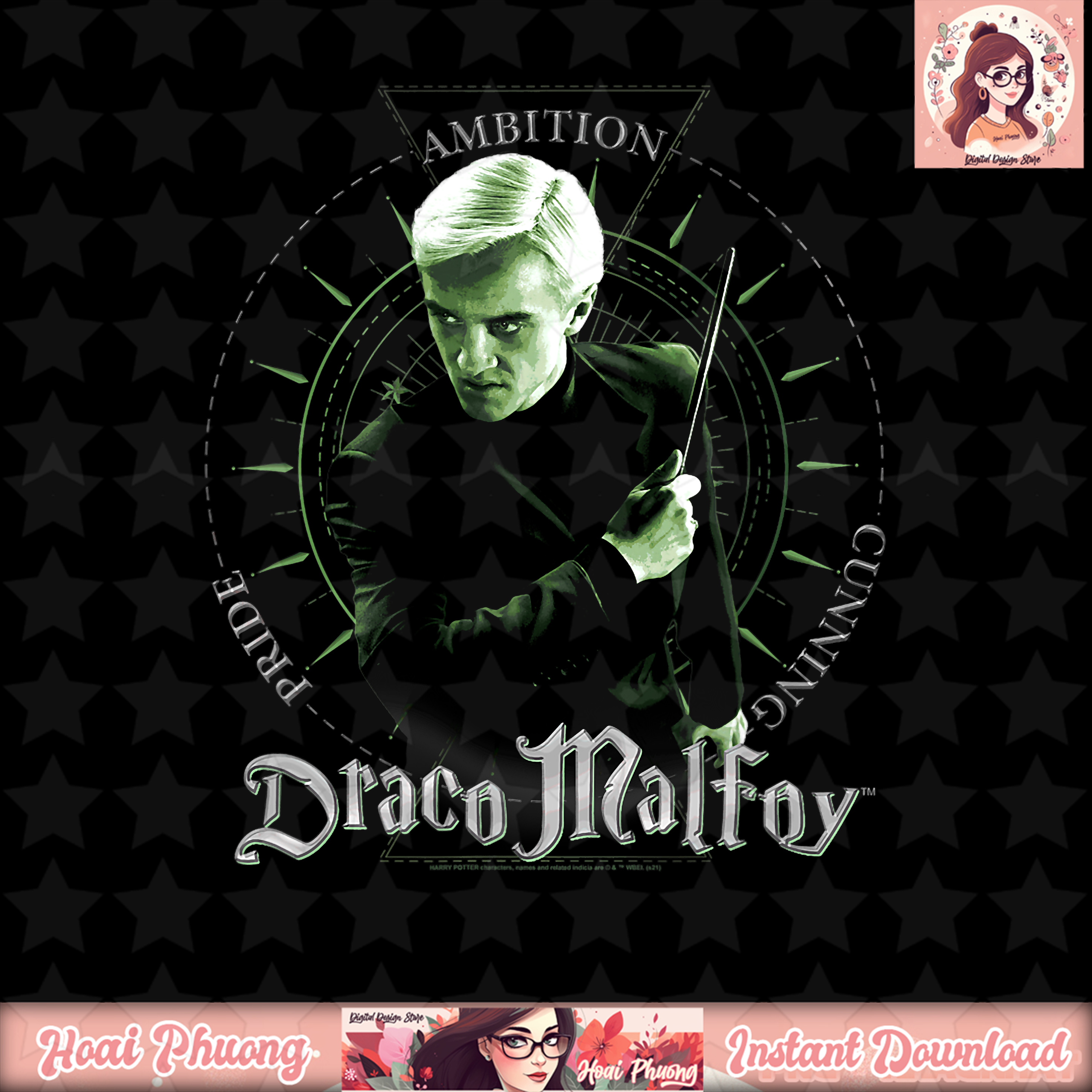 Harry Potter Draco Malfoy Wand Poster T-Shirt | Inspire Uplift