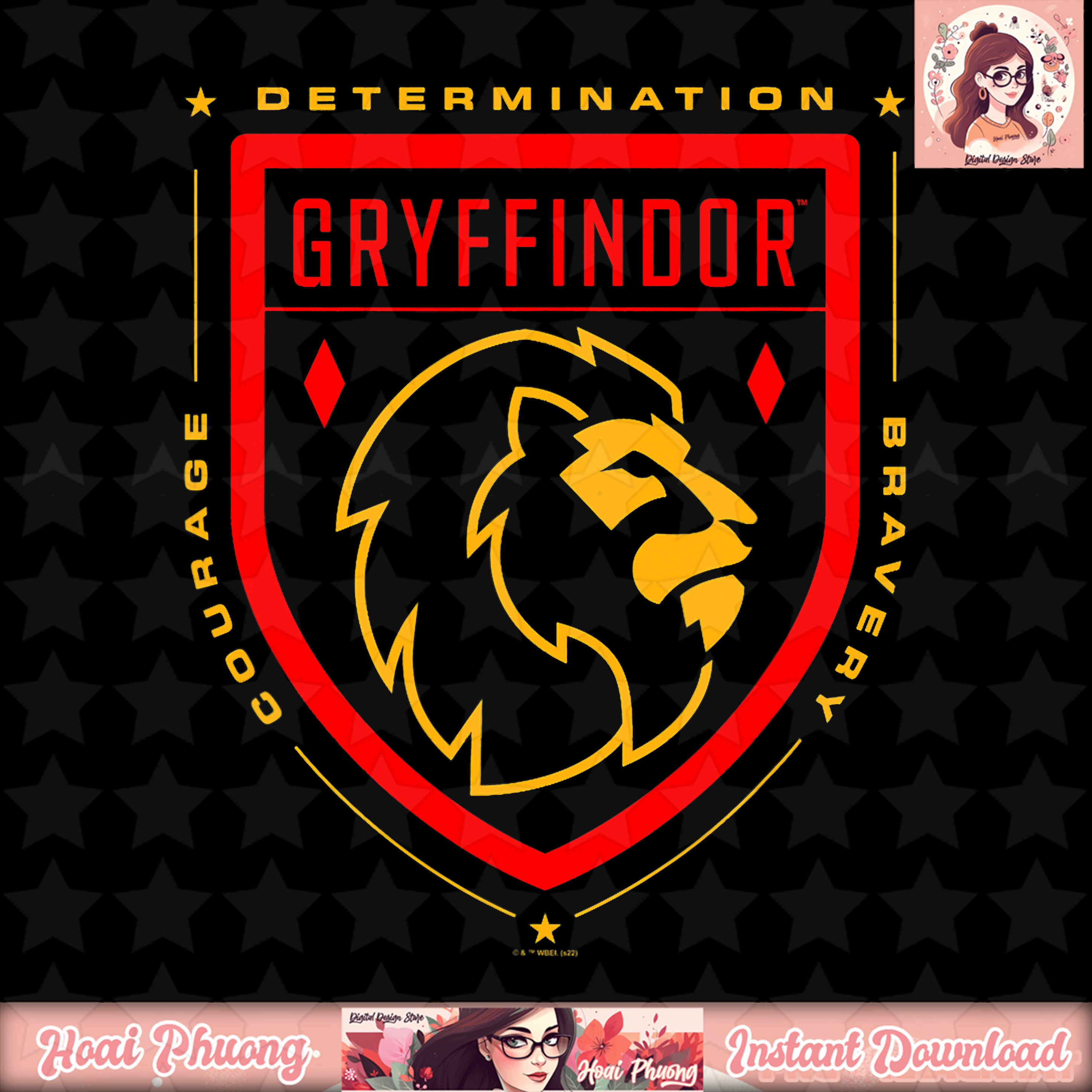Harry Potter Gryffindor Courage Bravery Badge T-Shirt | Inspire Uplift