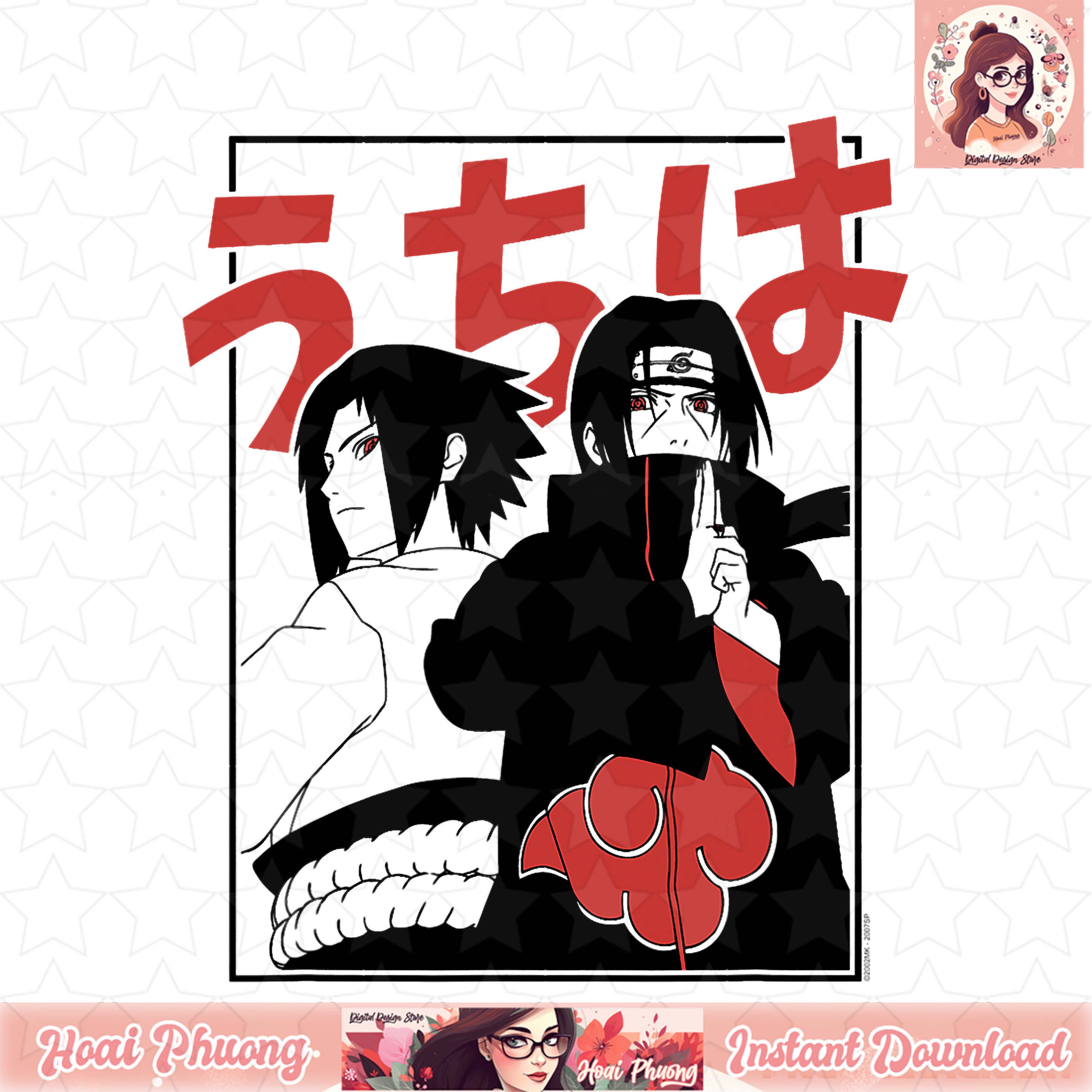 Naruto Shippuden Itachi _ Sasuke Frame png, digital download | Inspire ...