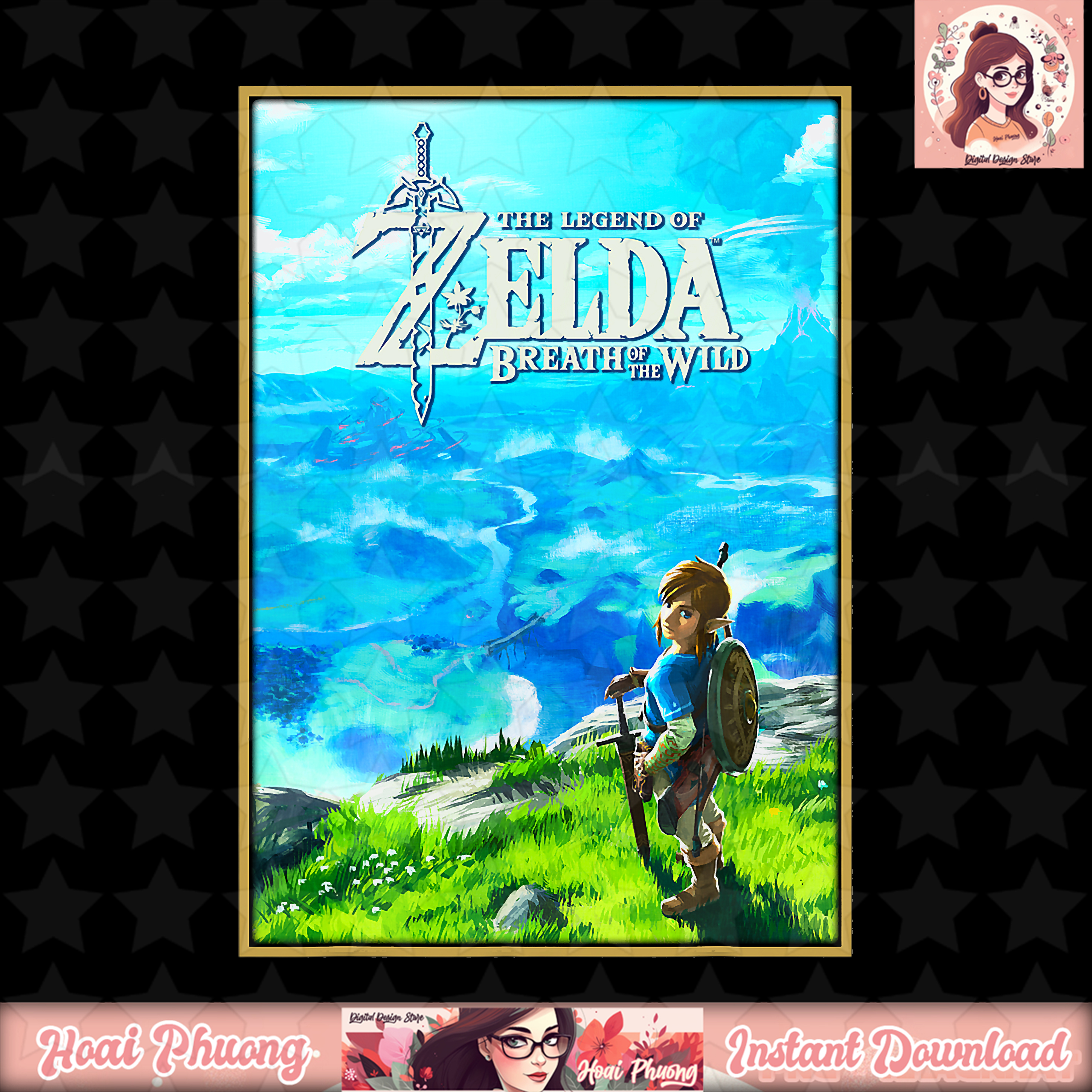 Nintendo Legend Of Zelda Link Scenery Poster png, digital do | Inspire ...