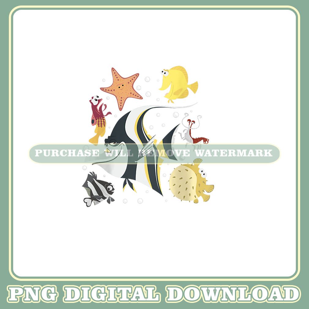 Disney Pixar Finding Nemo Fish Tank Gang Group Shot Logo Rag | Inspire ...
