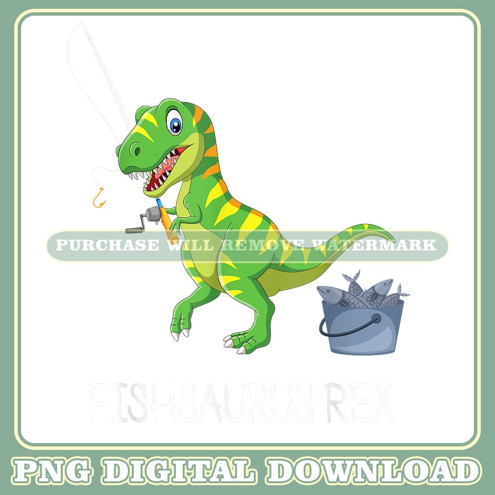 Fishsaurus T Rex Dinosaur - Funny Fishing Png | Inspire Uplift