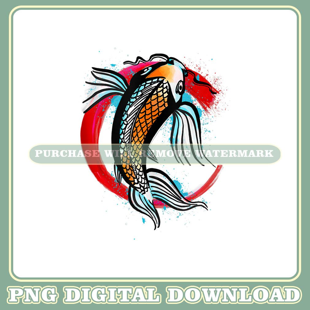Japanese Koi Fish The Enso Ring Zen Circle Men Women Png | Inspire Uplift