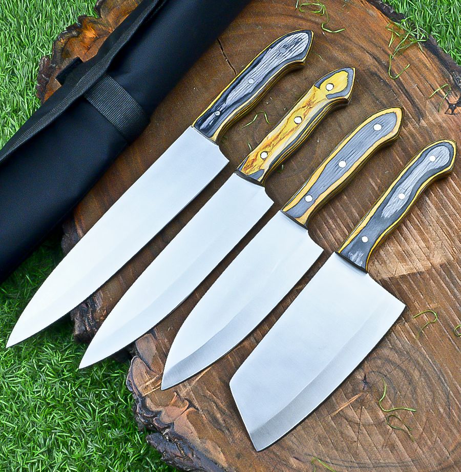 Custom Handmade D2 Steel Blades Kitchen Knife Set – Chef Kni | Inspire ...