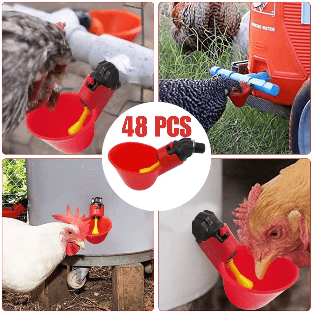 48x Chicken Automatic Watering Cups, Drinker Waterer for Duc | Inspire ...