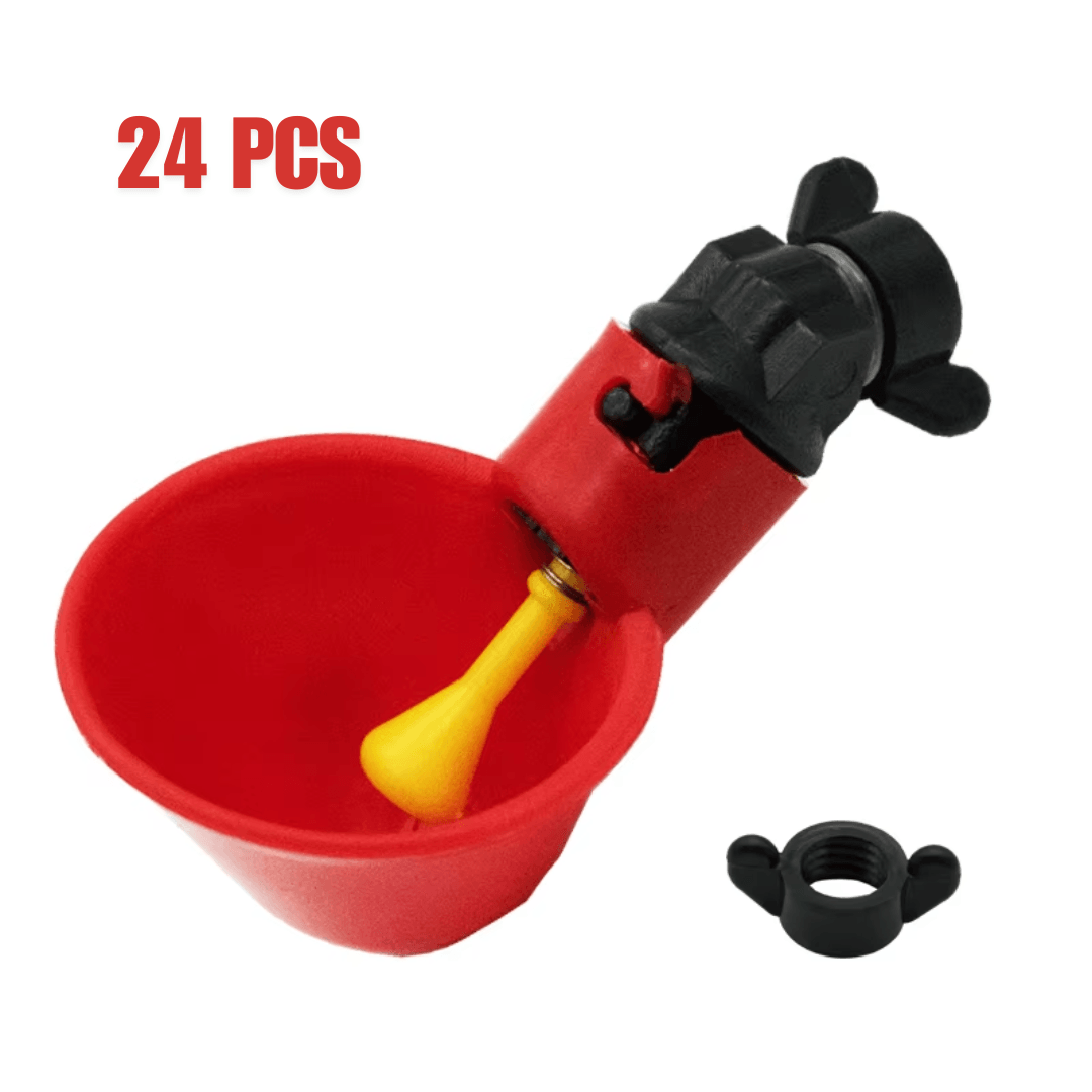 24x Chicken Automatic Watering Cups Drinker Waterer | Inspire Uplift