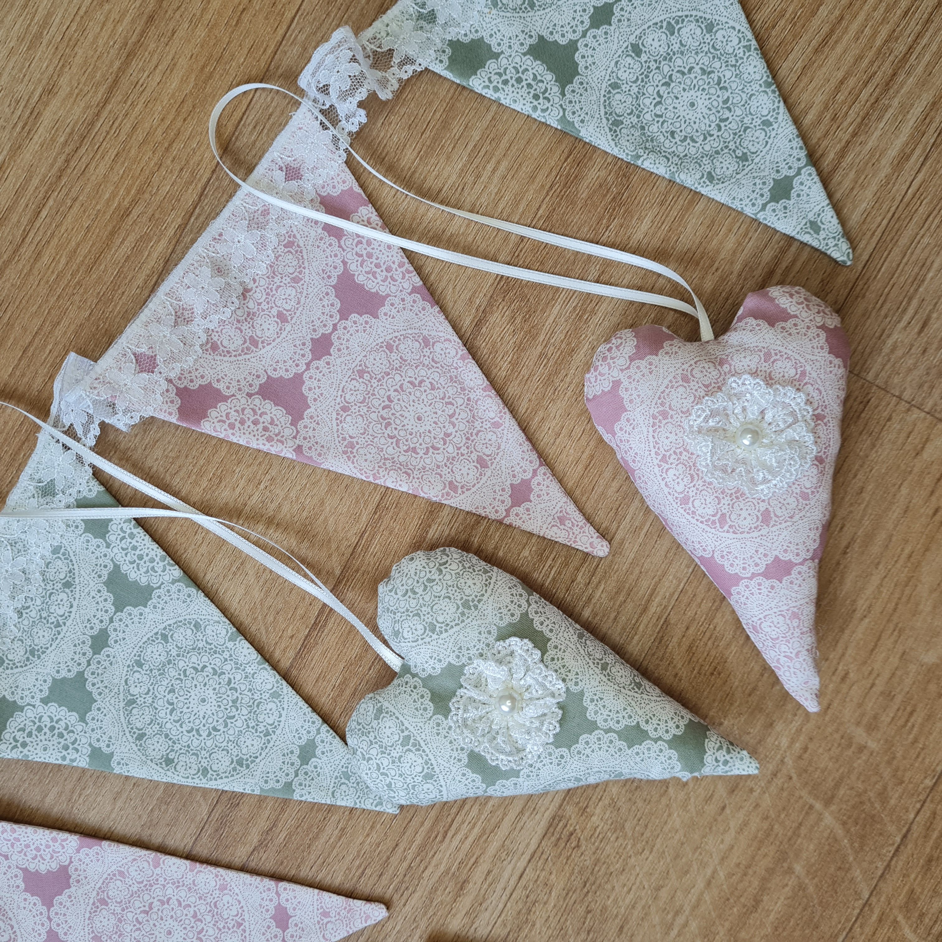 Textile garland of cotton flags Lace Print, room decor for g | Inspire ...