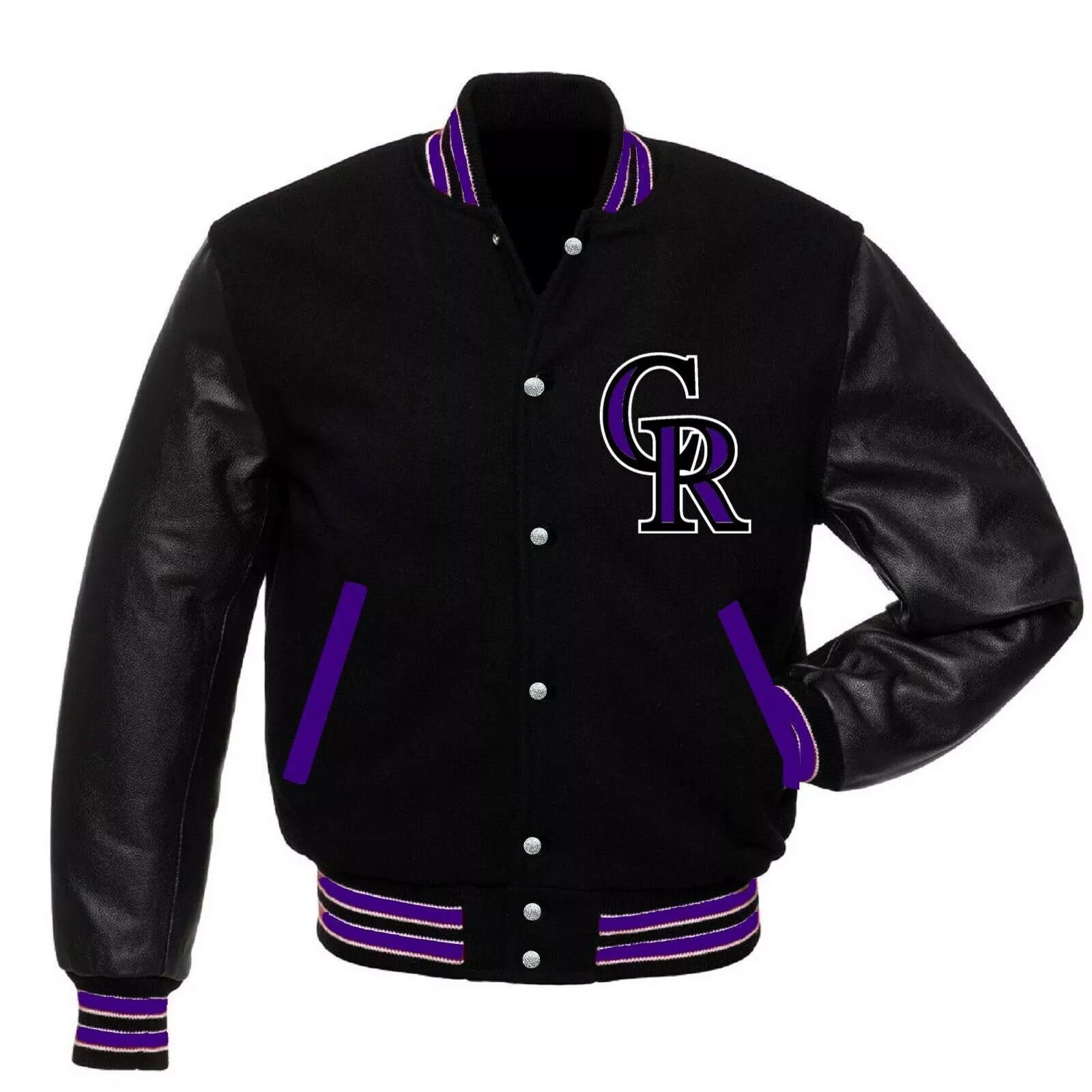 Men's Colorado Rockies Black Varsity Jacket | Retro Wool & L | Inspire ...