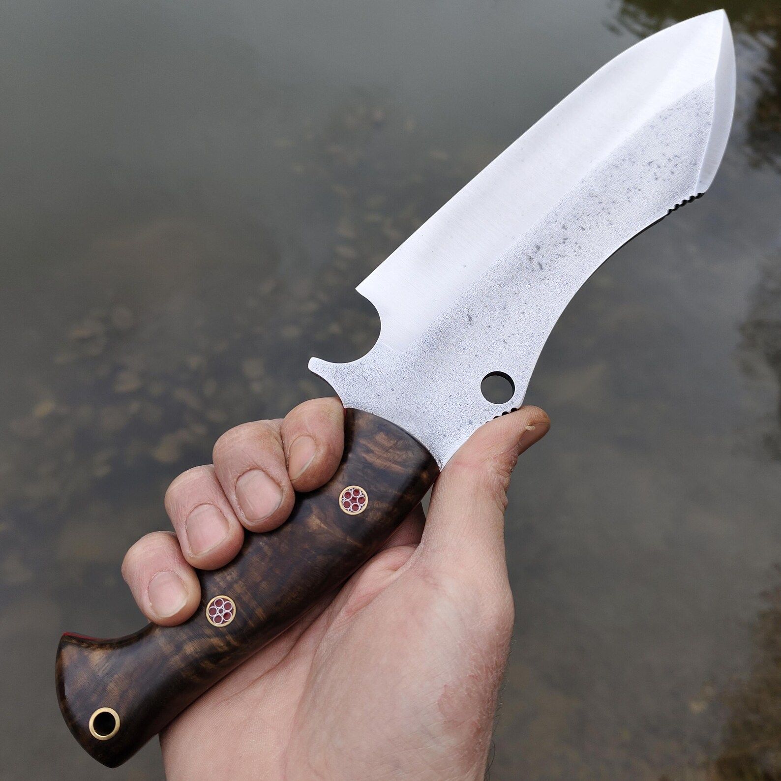 Custom Bushcraft Survival Knife with Leather Sheath Turkish | Inspire ...