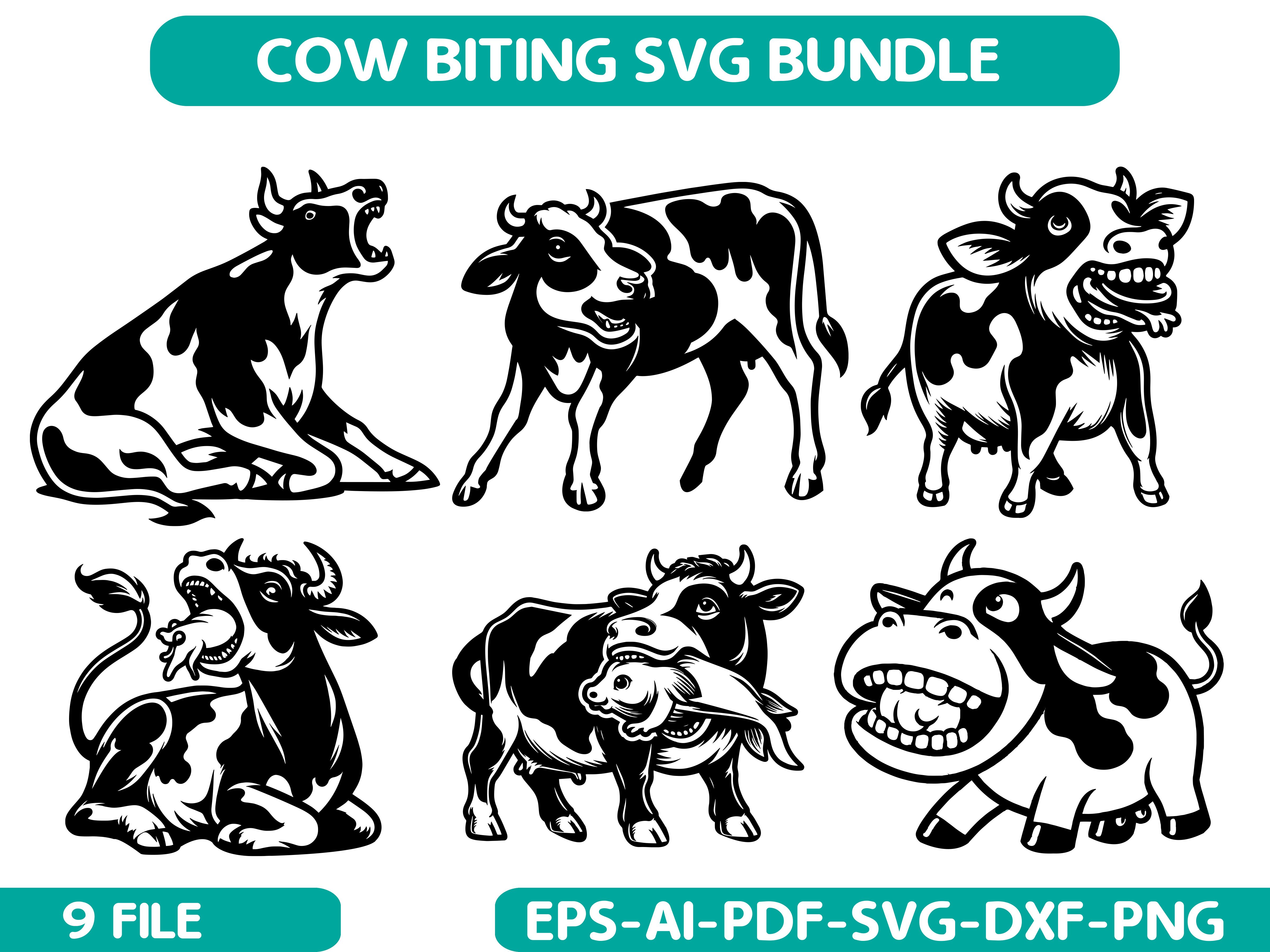 Cow Biting Svg Bundle | Inspire Uplift