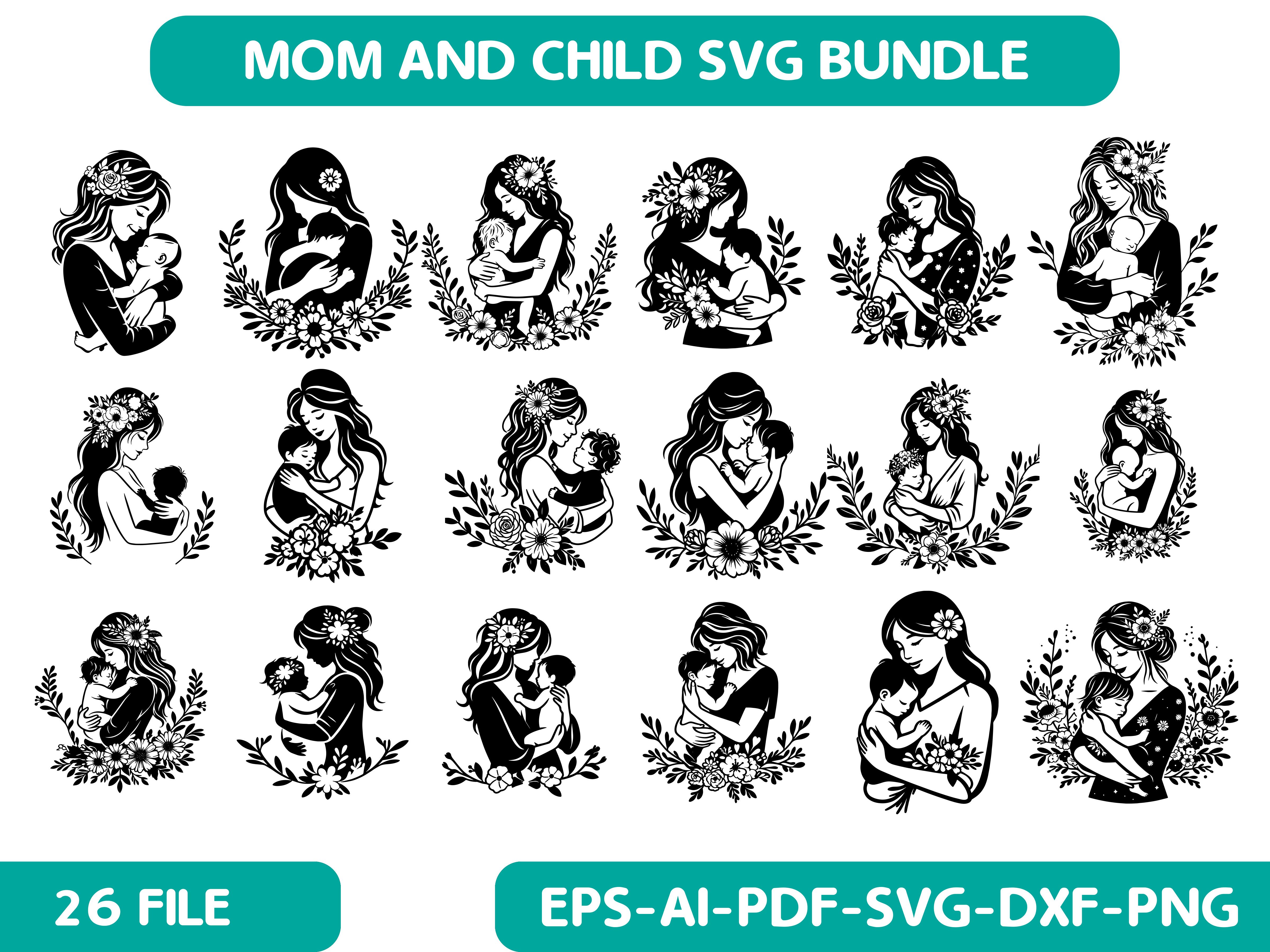 Mom and Child svg | Inspire Uplift