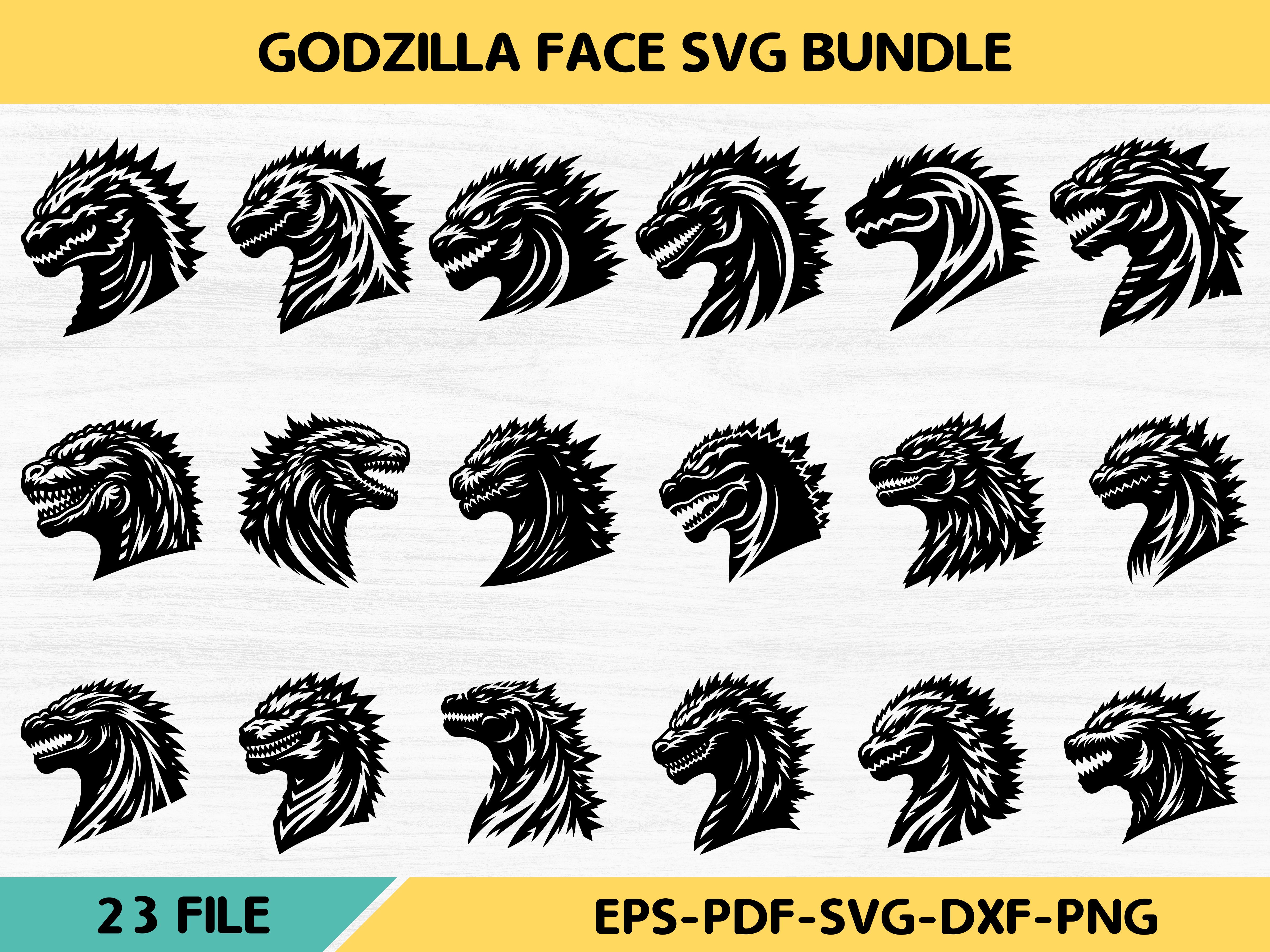godzilla Face Svg Bundle | Inspire Uplift