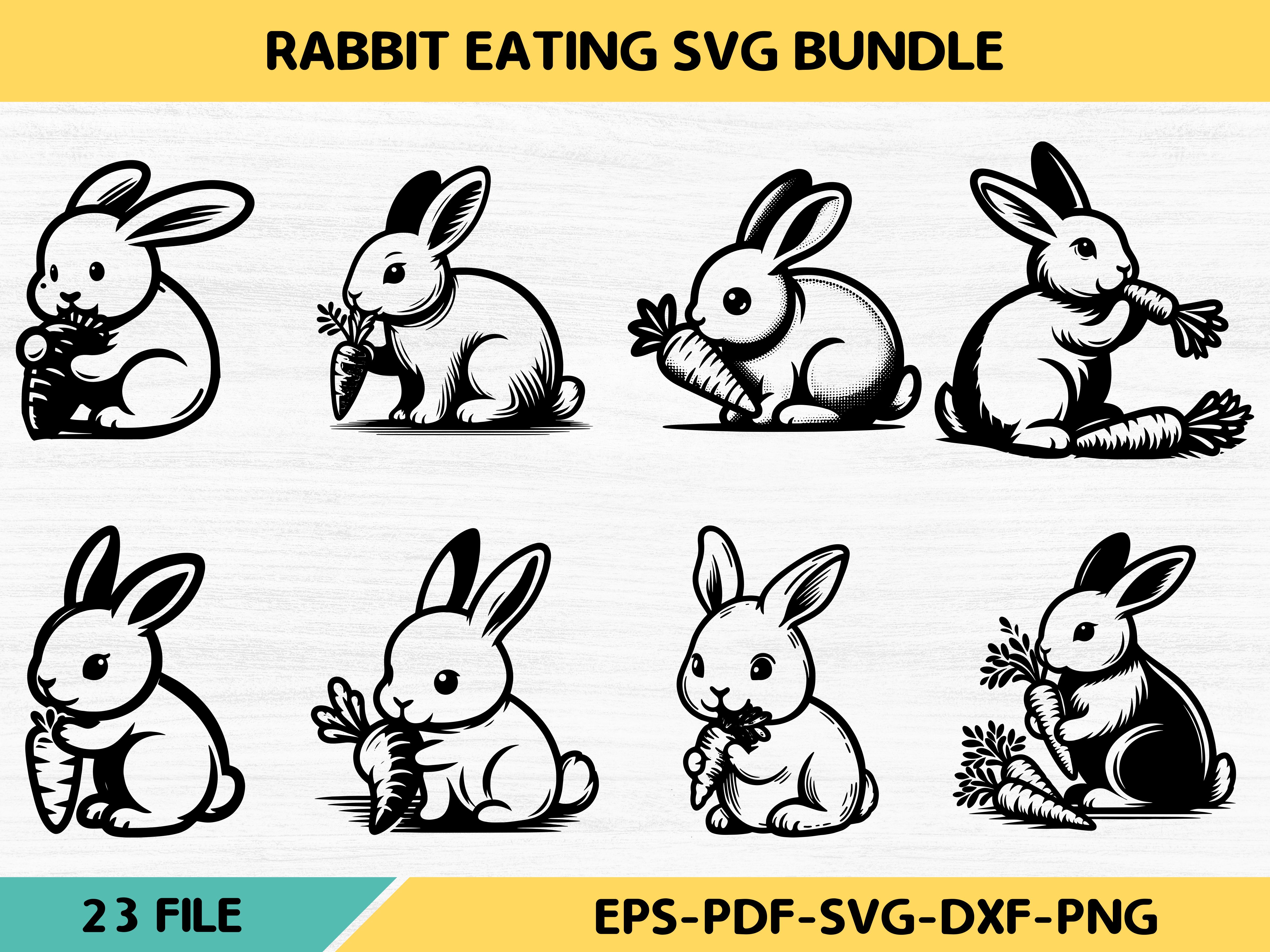 Rabbit Eating SVG Bundle | Inspire Uplift