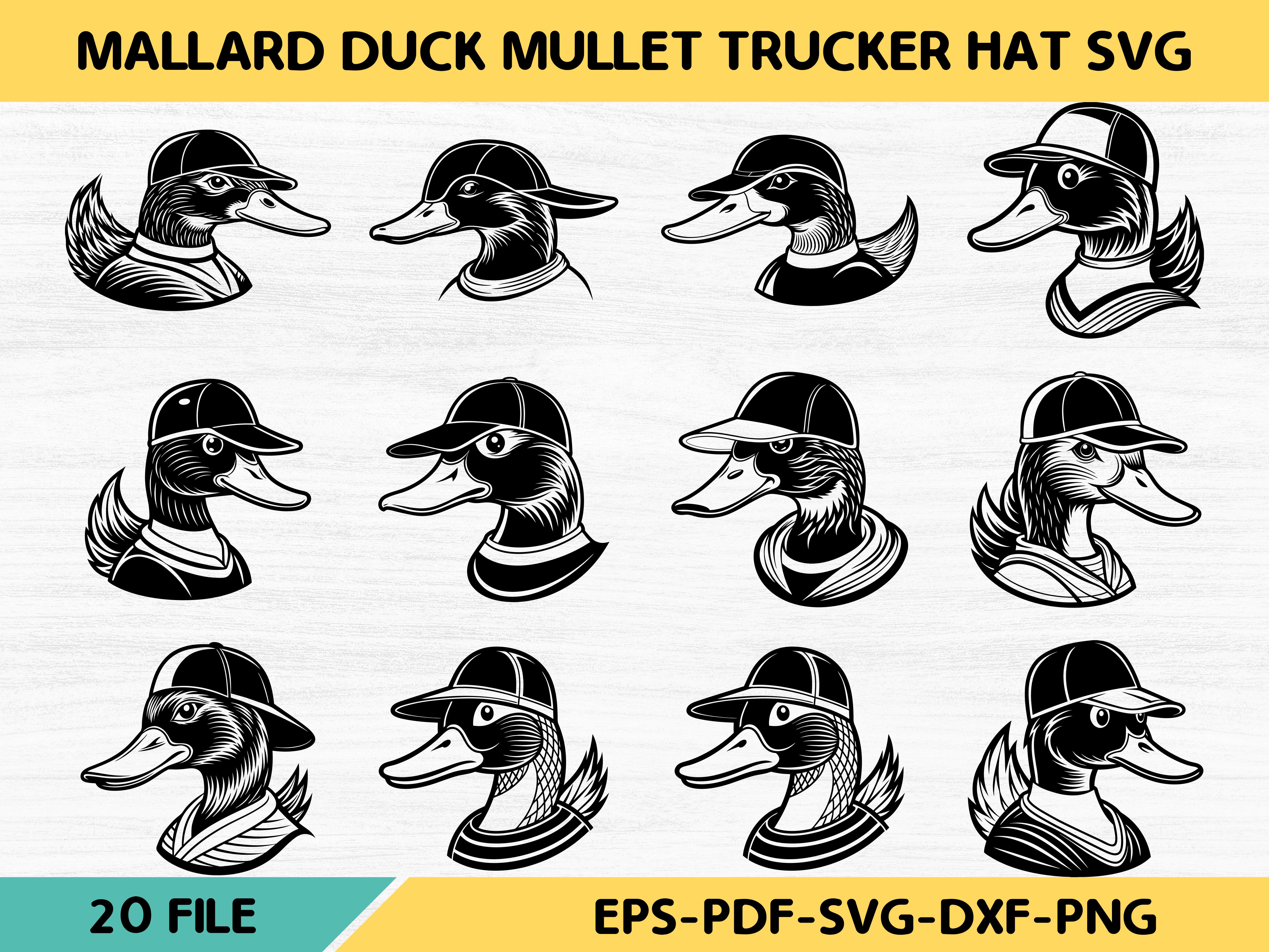Mallard Duck Mullet Trucker Hat svg Bundle | Inspire Uplift