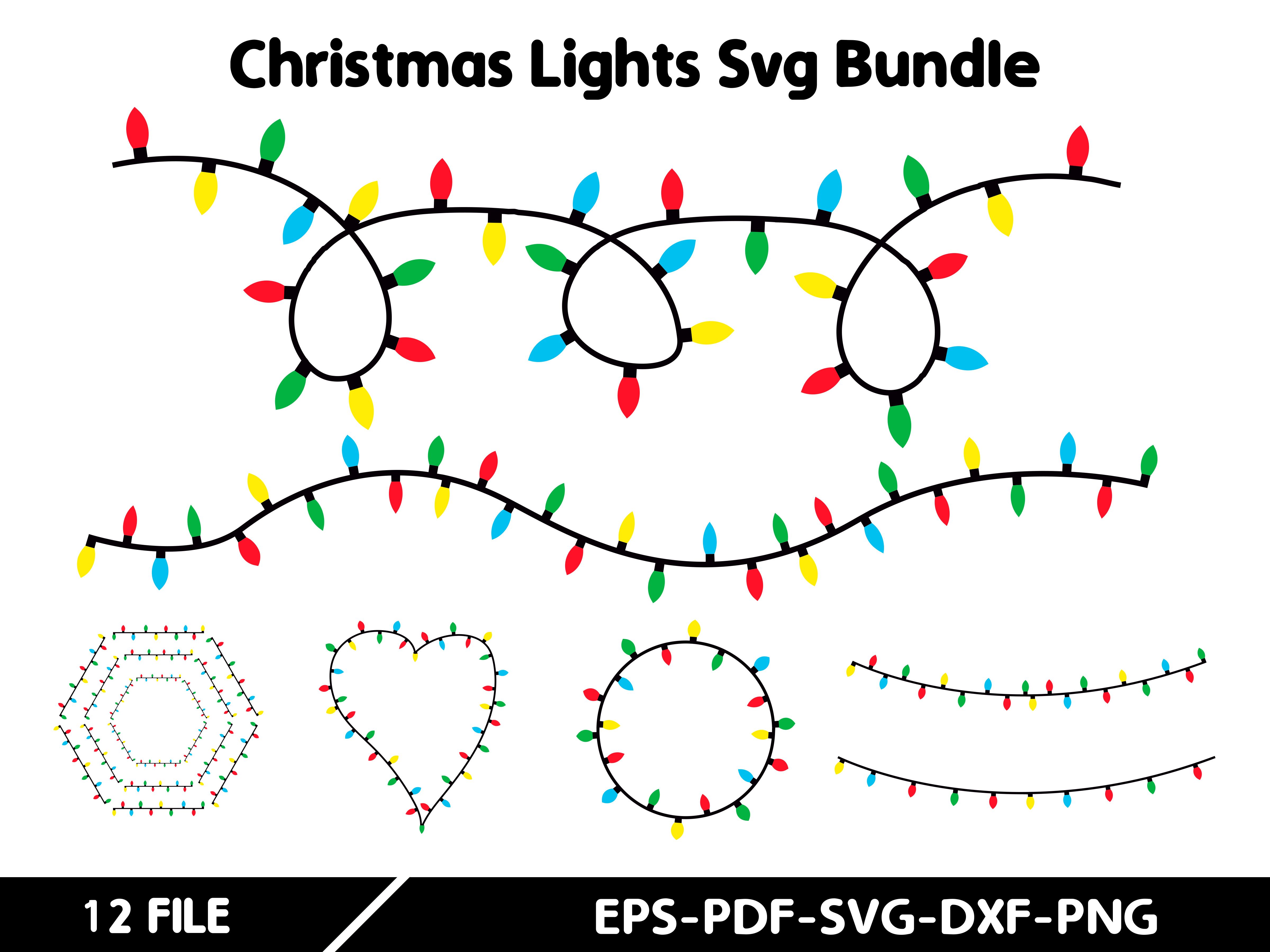 Christmas Lights Svg Bundle | Inspire Uplift
