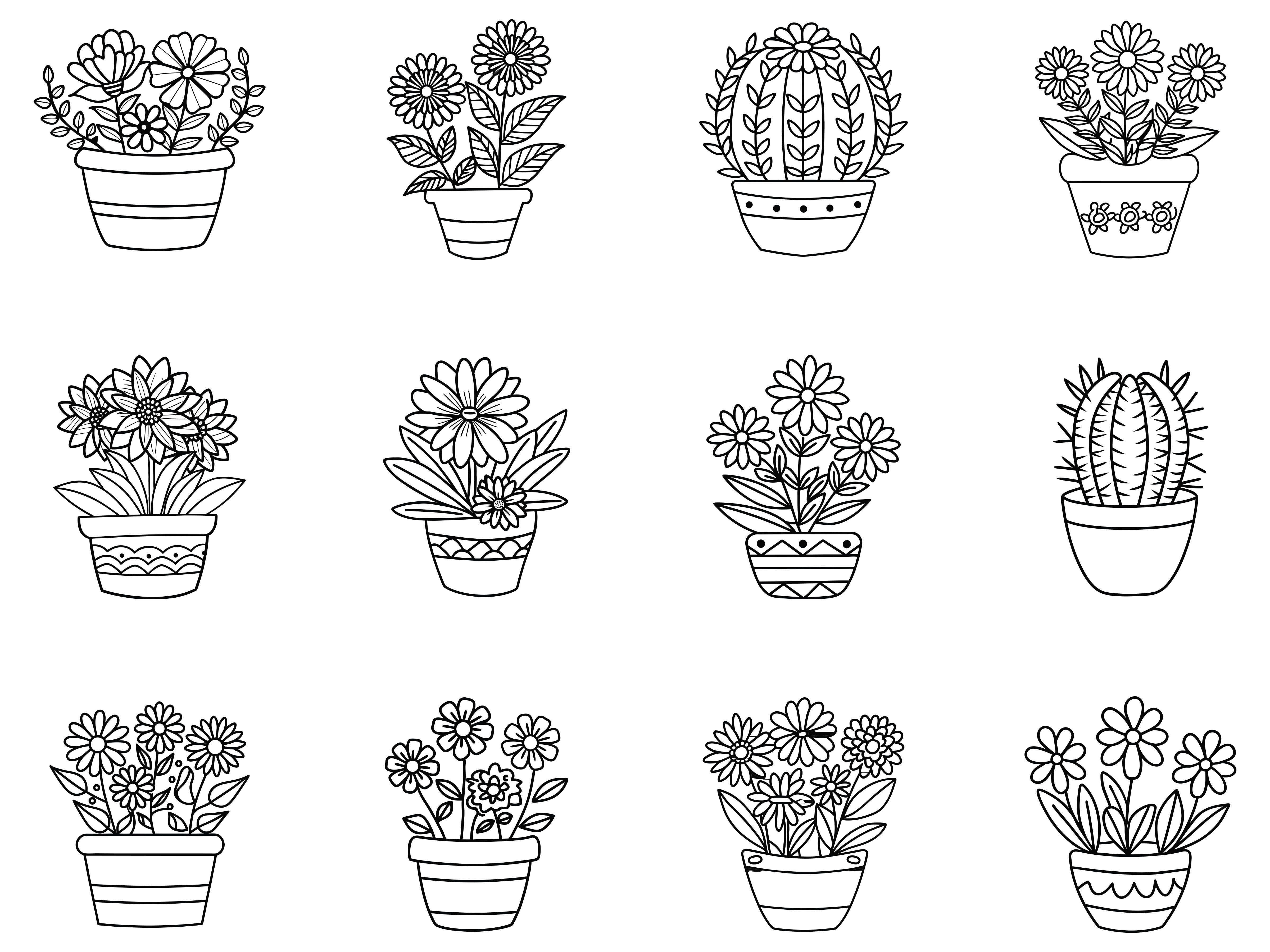 Flowers with pot svg bundle | Inspire Uplift