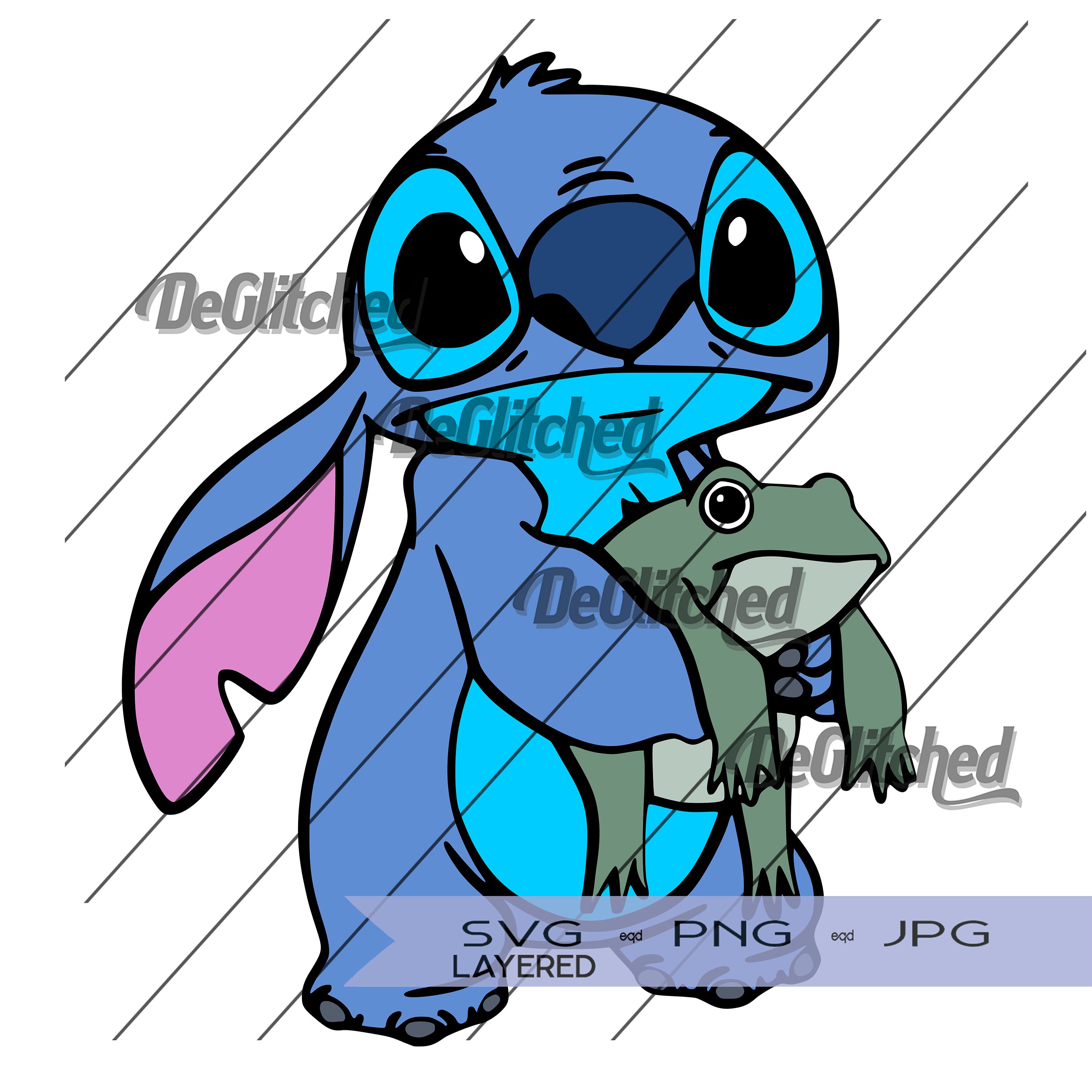 Stitch holding froggie - SVG, PNG, JPG digital download | Inspire Uplift