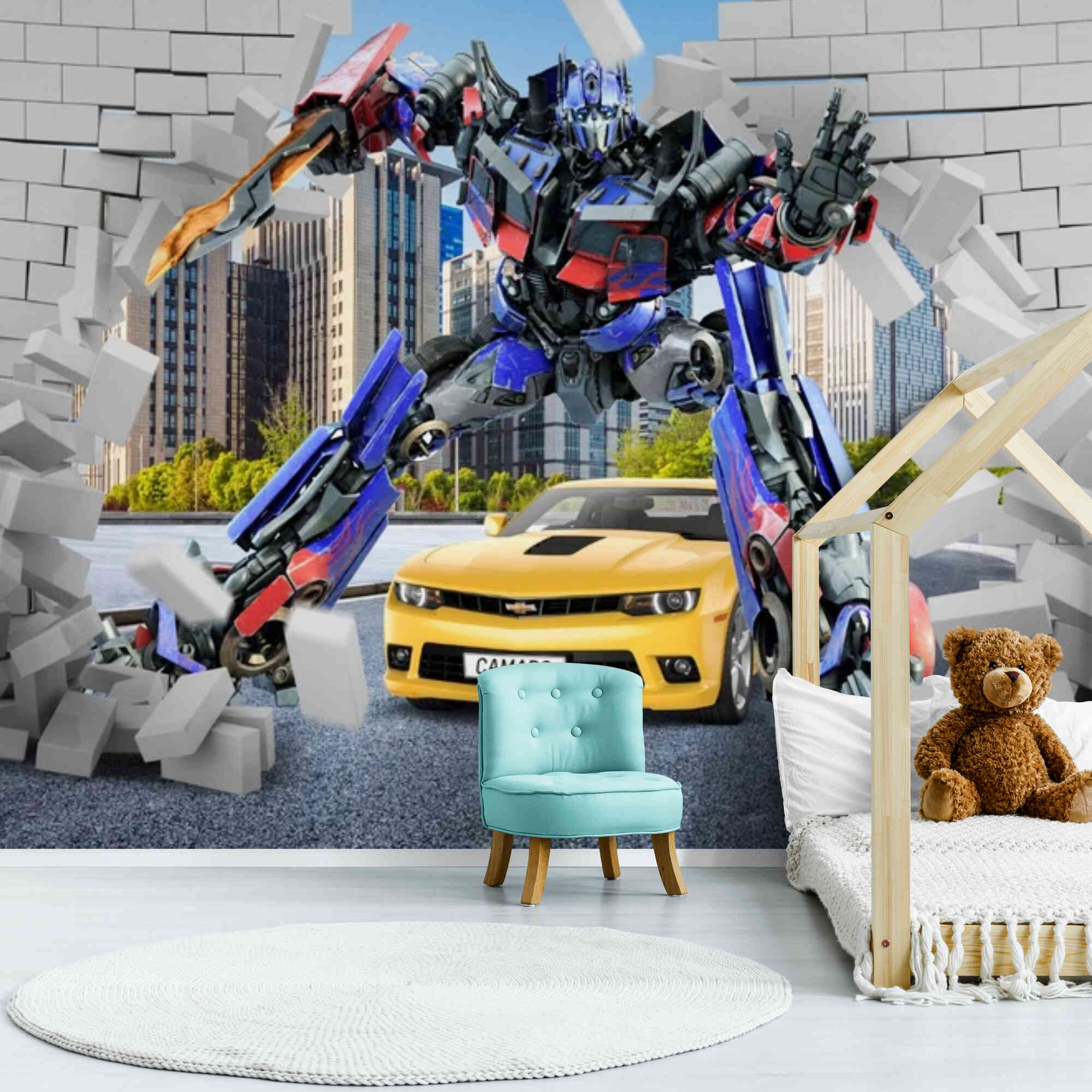 3D Kids Photo Wallpaper Transformers Wall Vinyl Mural - Wall | Inspire ...