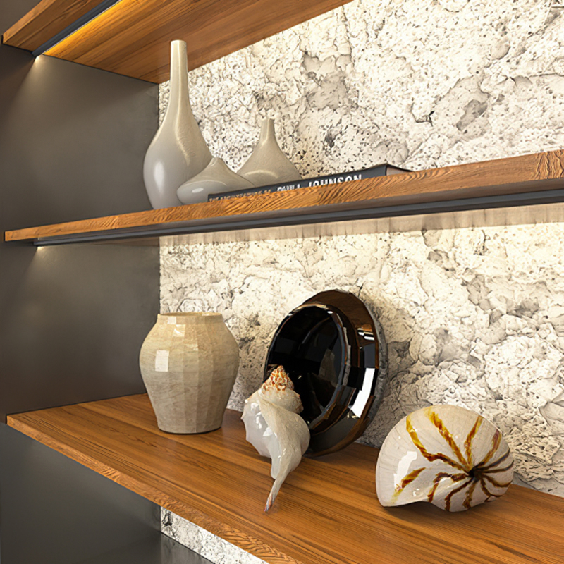 Inward Angle LED Strip Cabinet Shelf Edge Light | Inspire Uplift