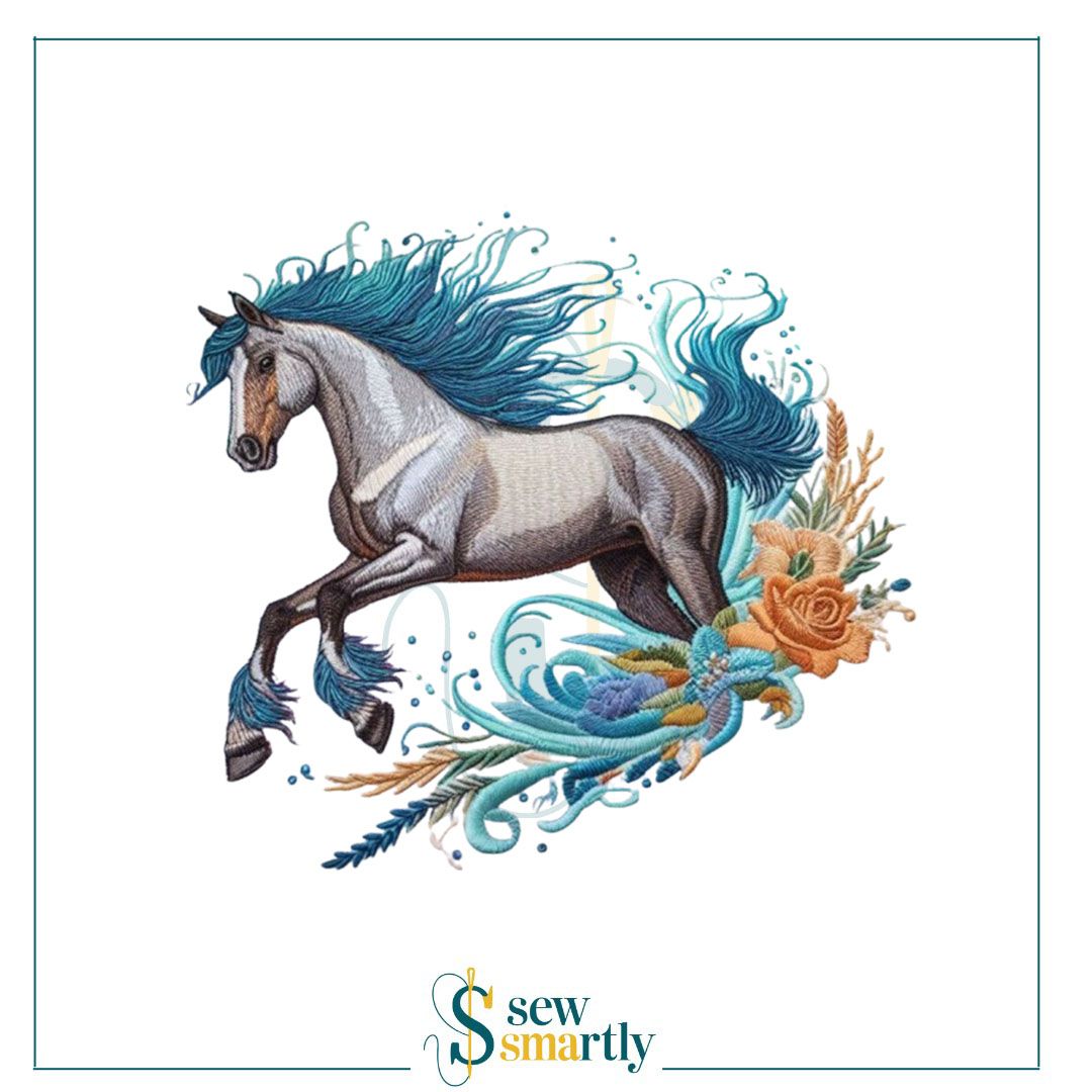 Beautiful Horse Embroidery Design – (4 Sizes) – Majestic Ani | Inspire ...