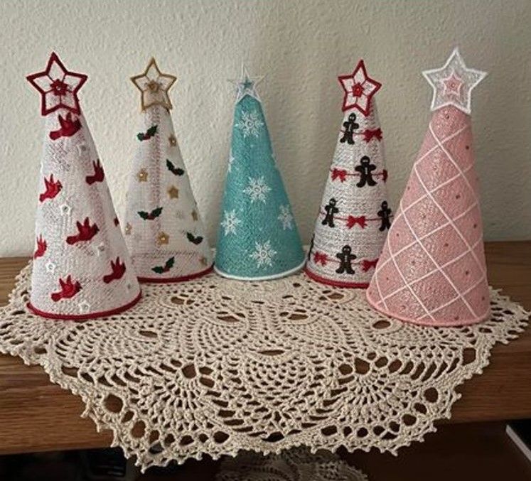 Christmas FSL Trees Embroidery Design - Free Standing Lace - | Inspire ...