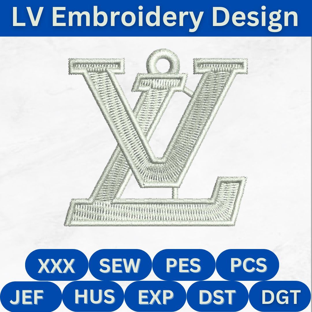 Elegant LV Logo Embroidery Design – High-Quality Digital Dow | Inspire ...
