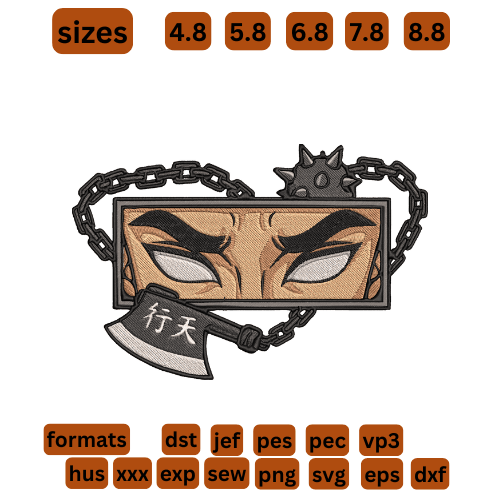 Demon Slayer - Gyomei Himejima | Embroidery & Vector Art | D | Inspire ...