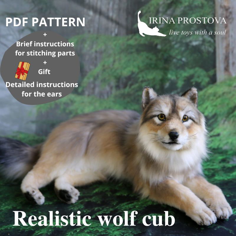 Realistic sewing toy pattern, wolf tutorial, Stuffed Animals | Inspire ...