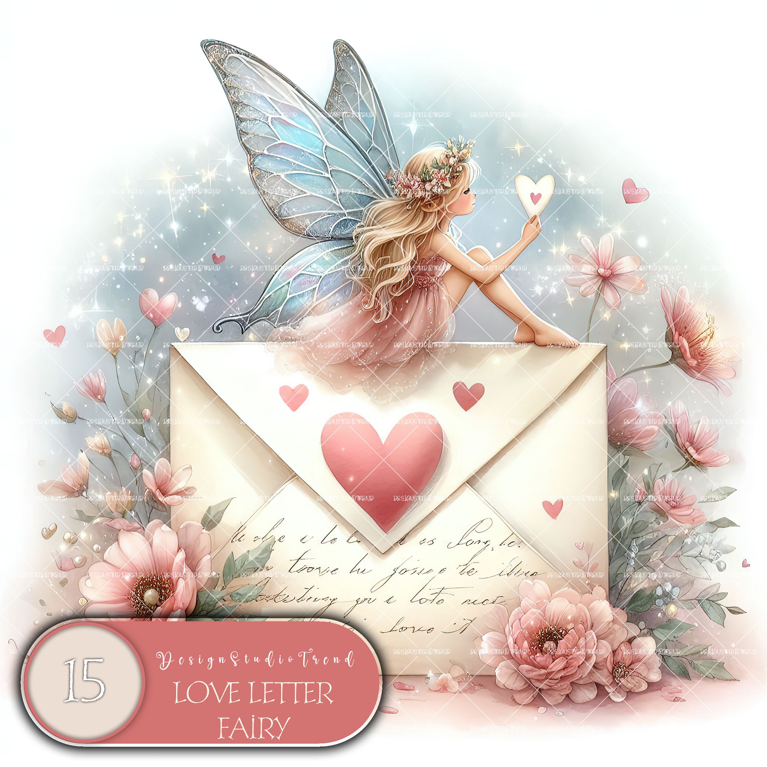 Love Letter Fairy - 15pcs Enchanting Valentine's Day Clipart | Inspire ...