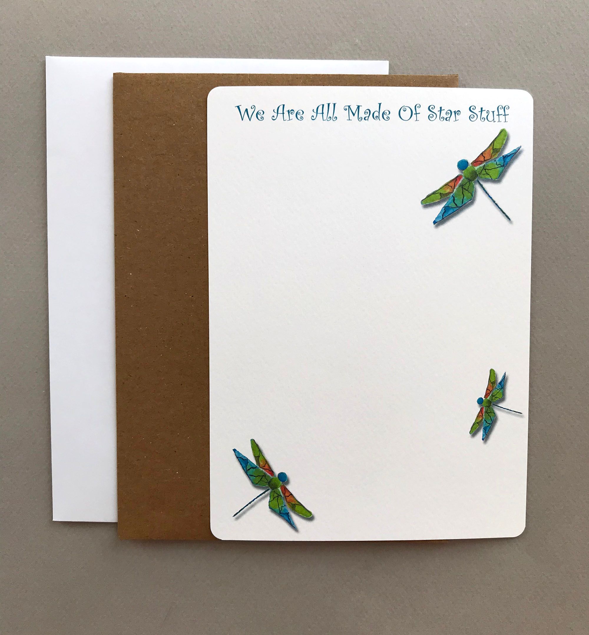 Dragonfly Trio, Personalized Flat Note Card Stationery - Set | Inspire ...